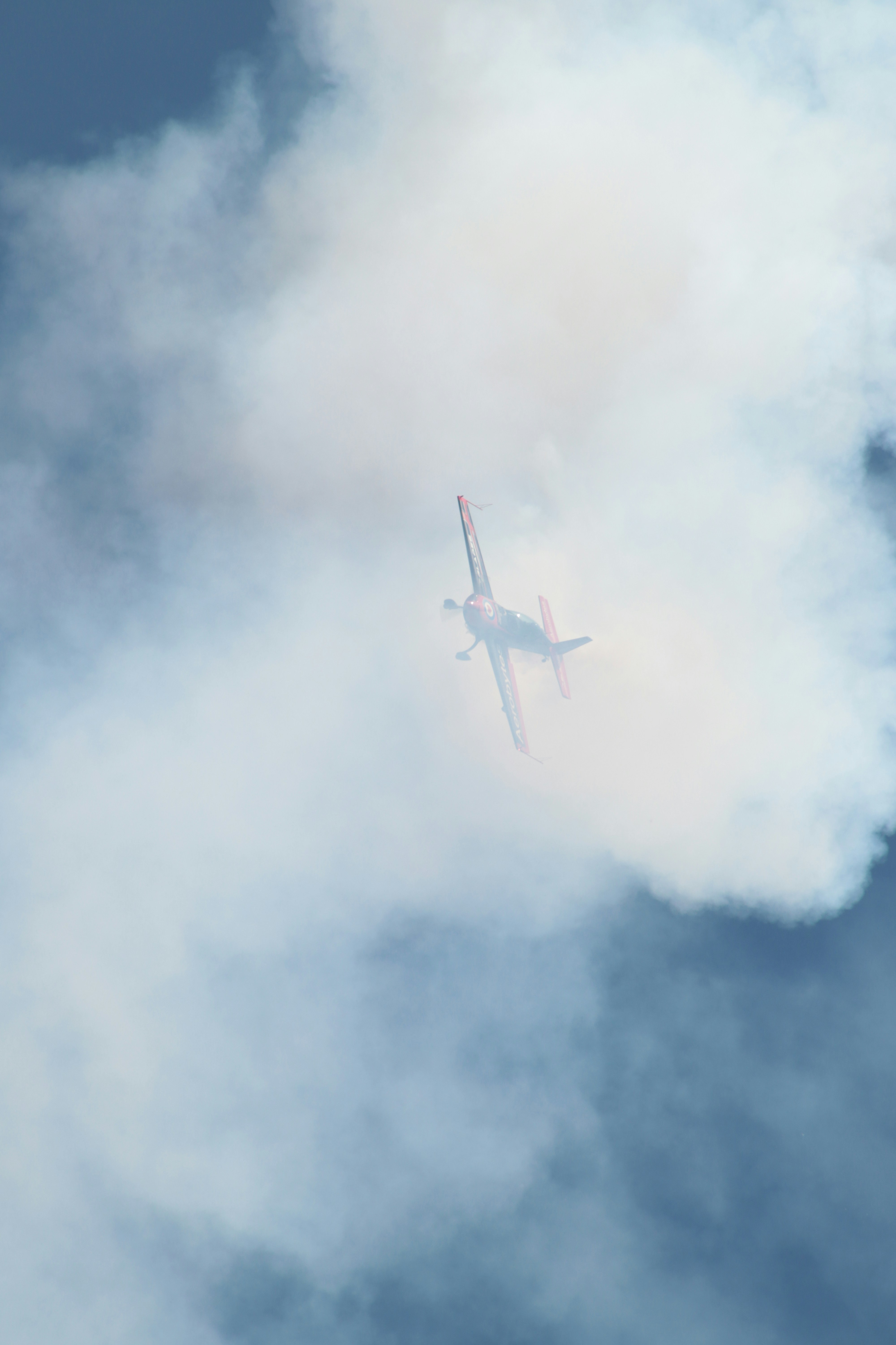 Aerial Acrobat in Smoke: Jet Cruiser Weighs Through Billows