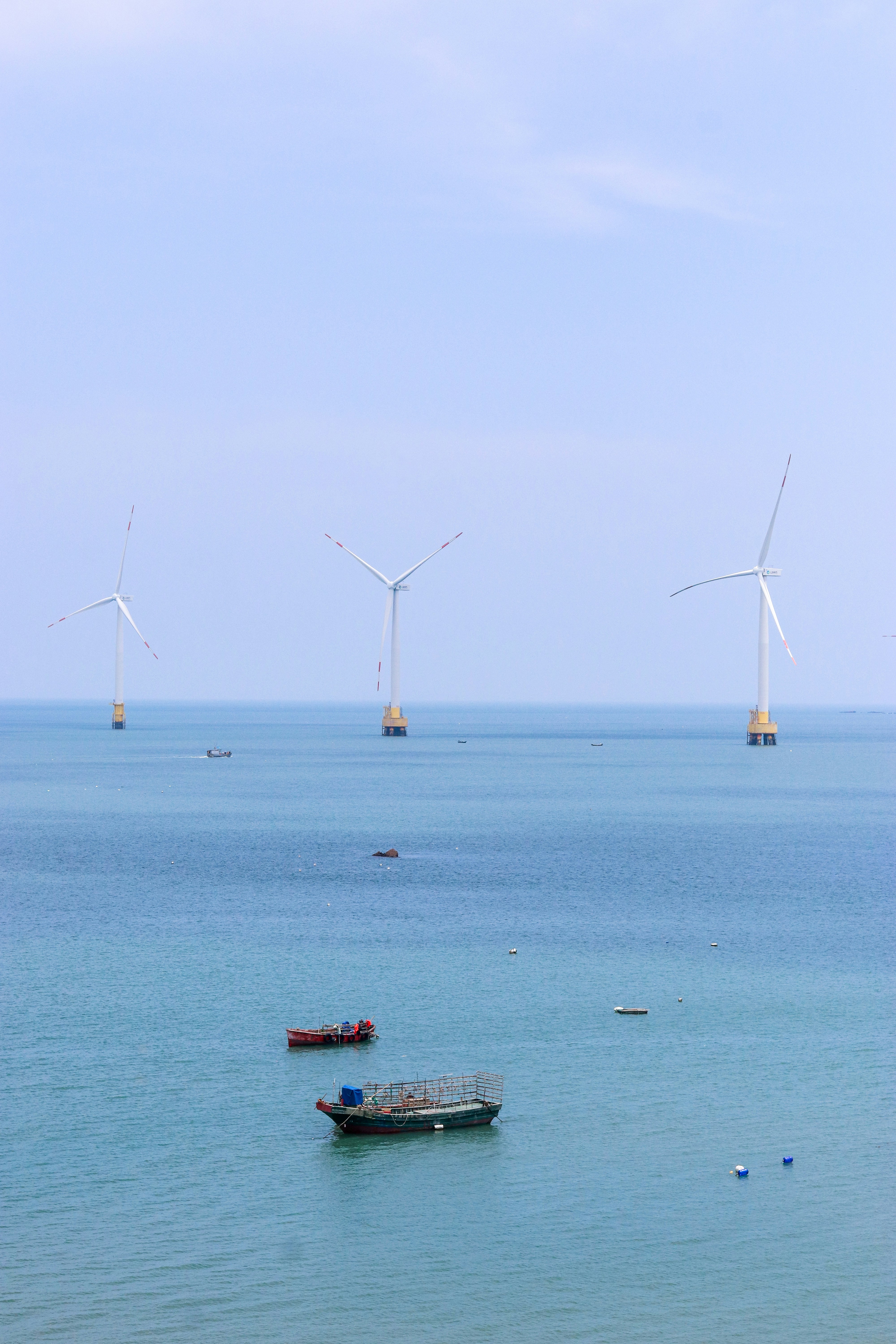 Offshore Giants: Wind Turbines Guard the Quiet Sea