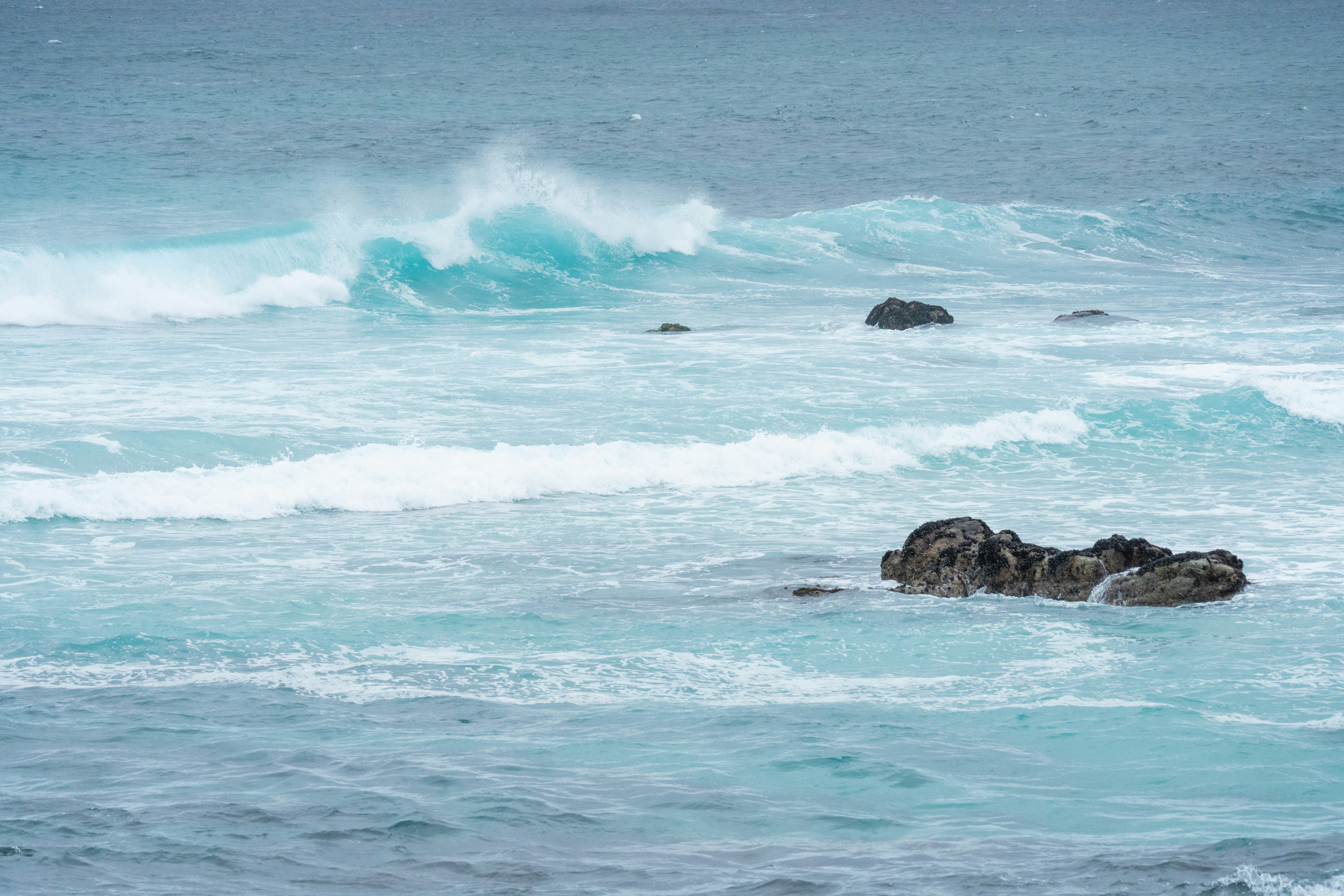 Rugged Reef Breaks Under Soft Morning Light