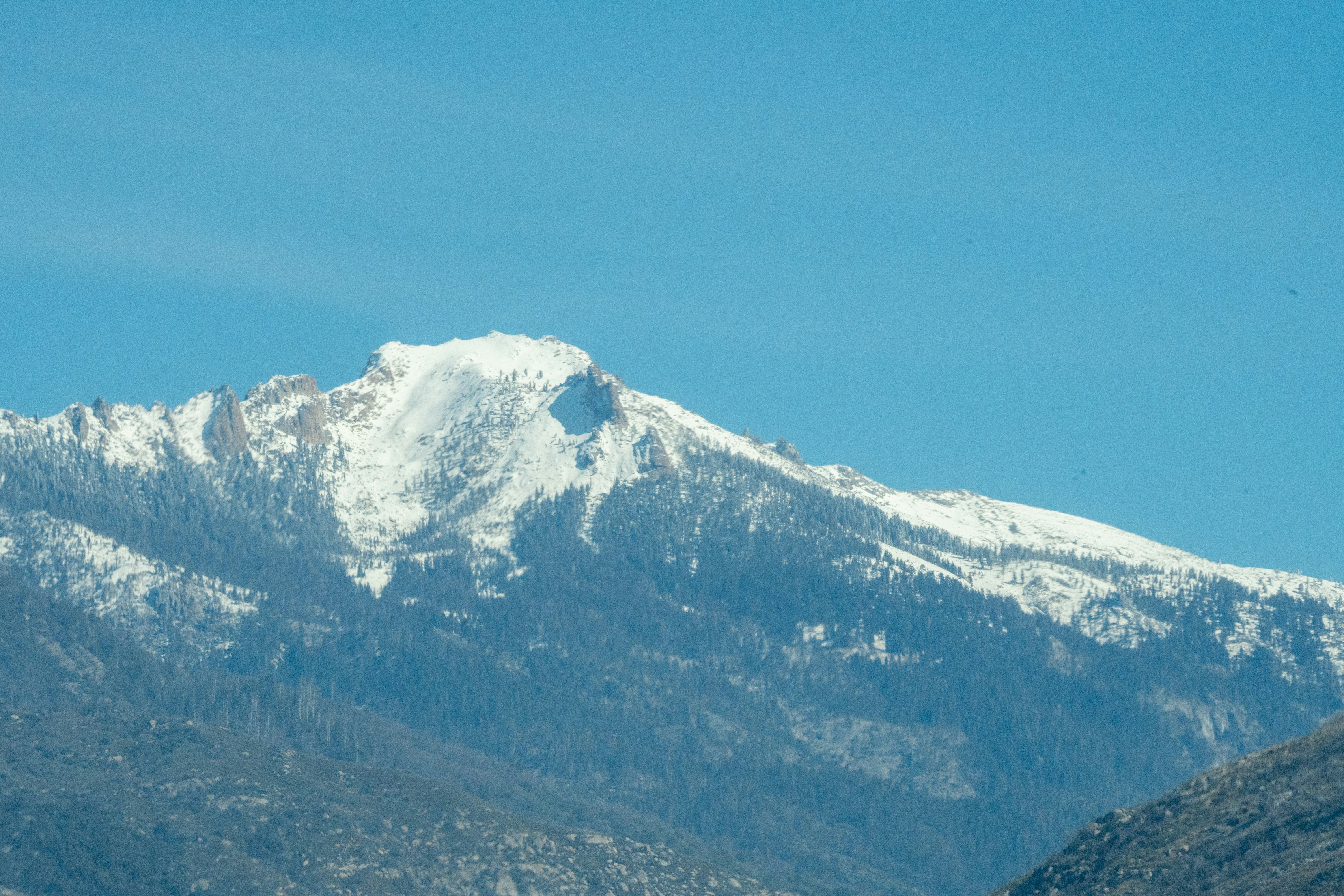 Snow-Capped Peak Rising Above the Blue Ridge