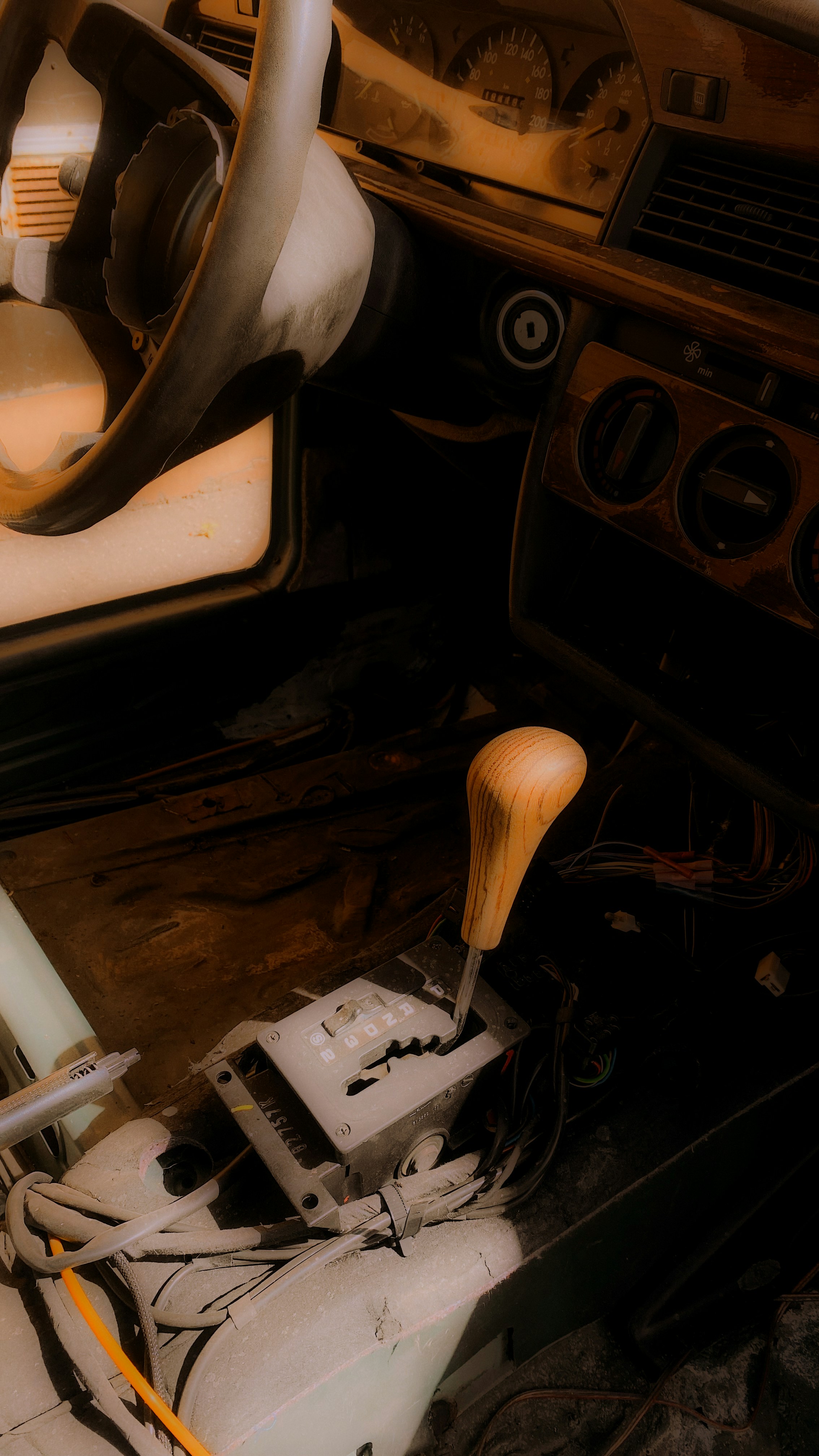 Clutch of Control: A Vintage Car Cockpit Surviving Time