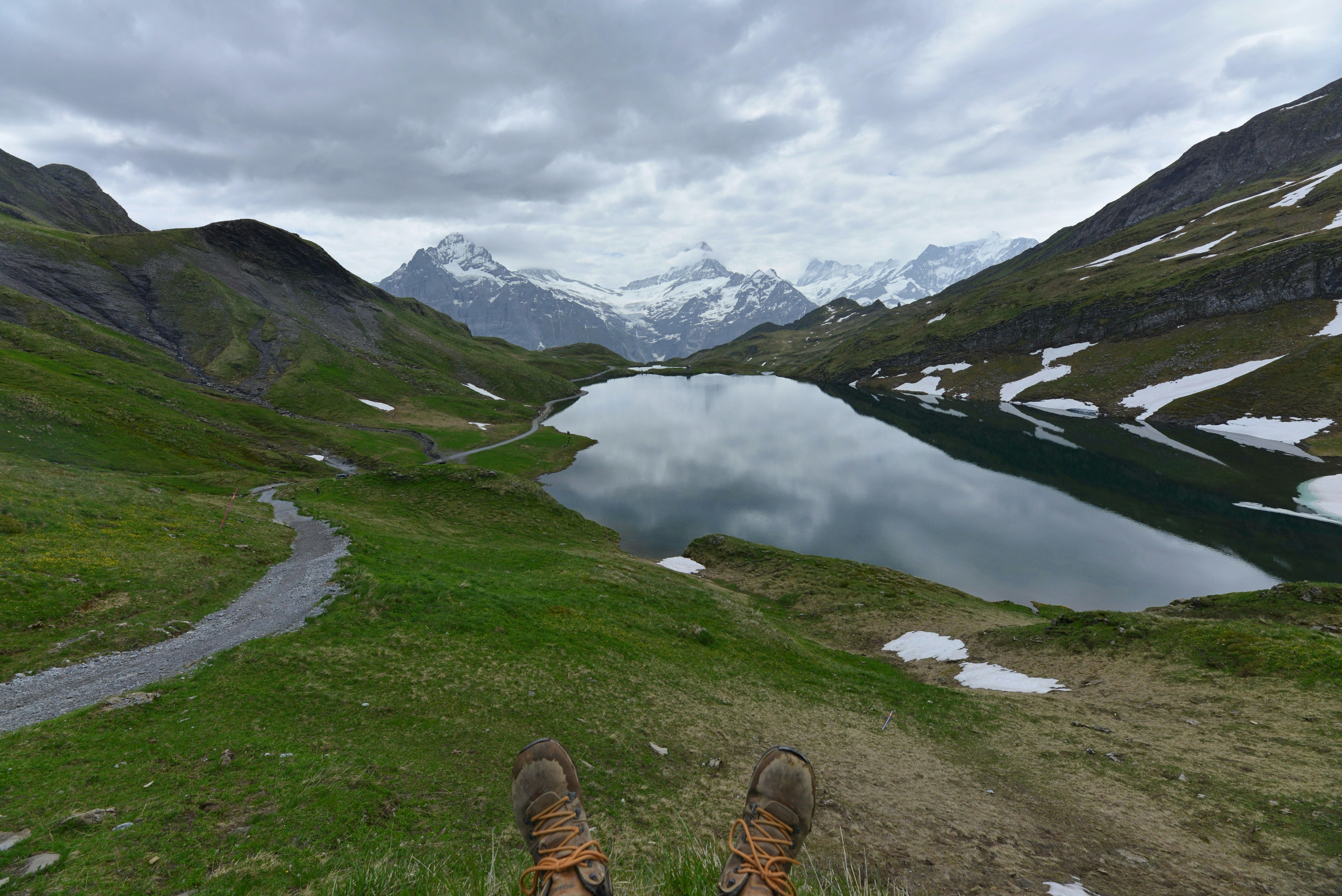Glacial Mirror: Mountain Lake View from the Trail