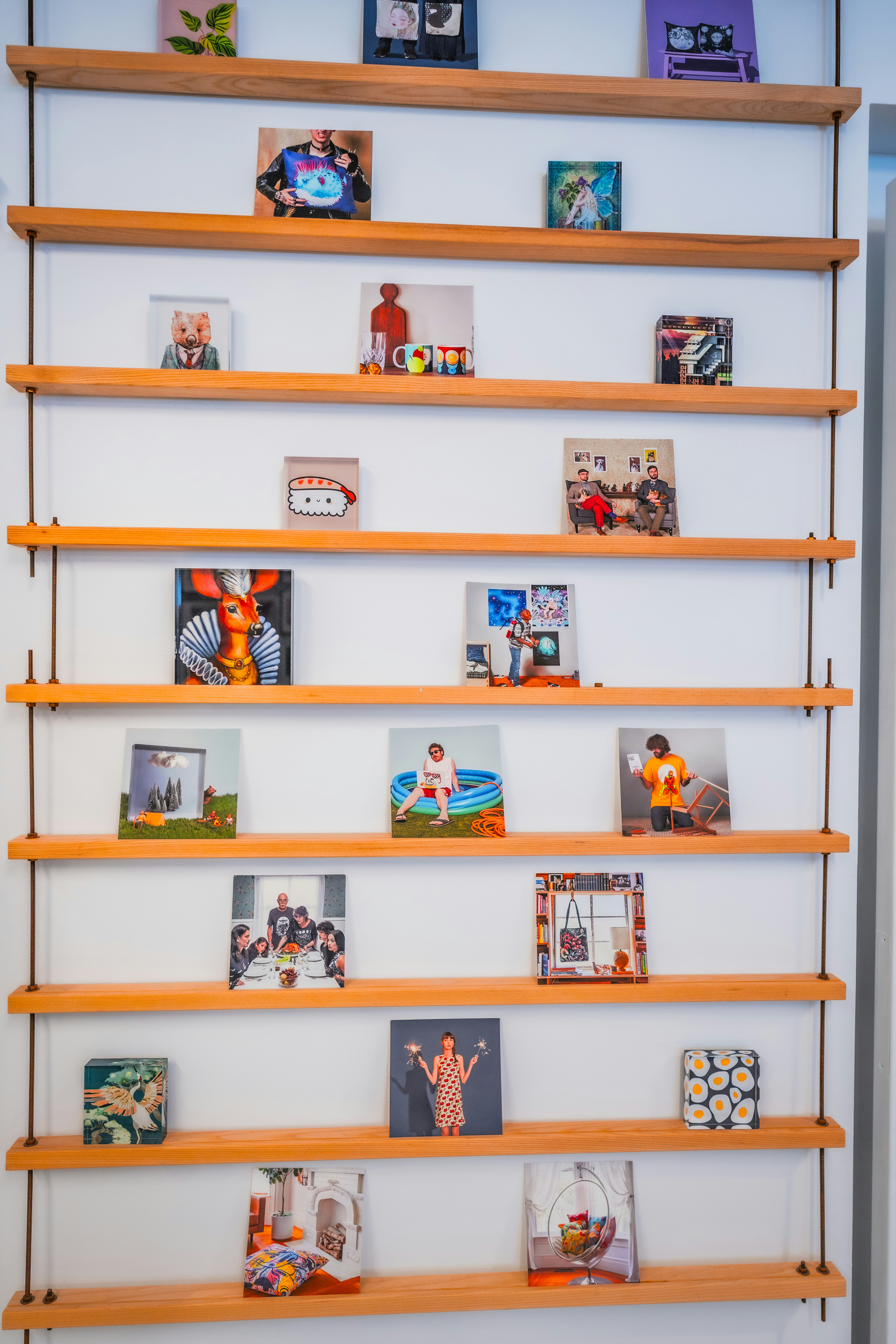 Wooden Steps of Color: A Gallery Breakfast of Playful Moments
