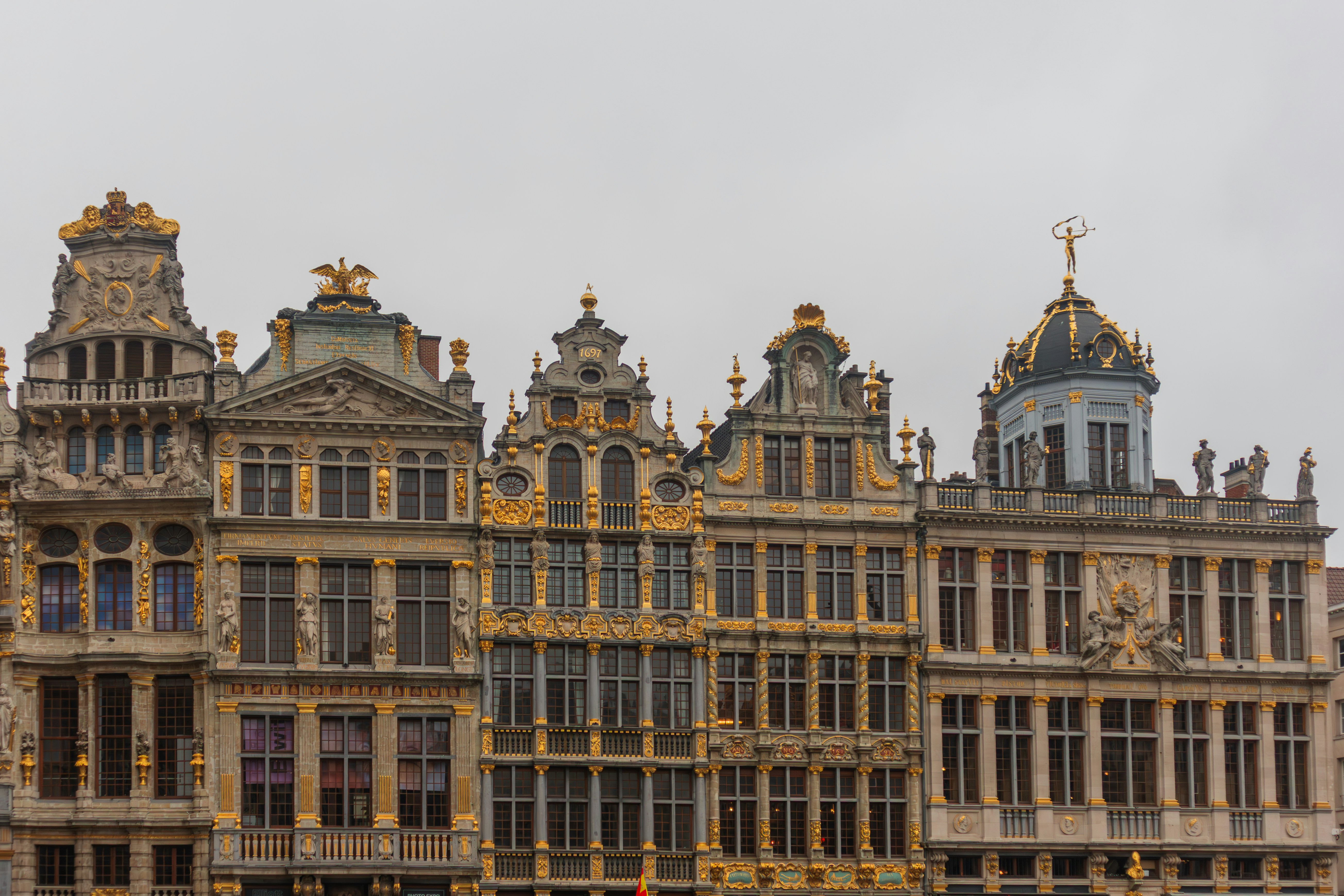 Ornate Gilded Facades: A Row of Baroque Towers