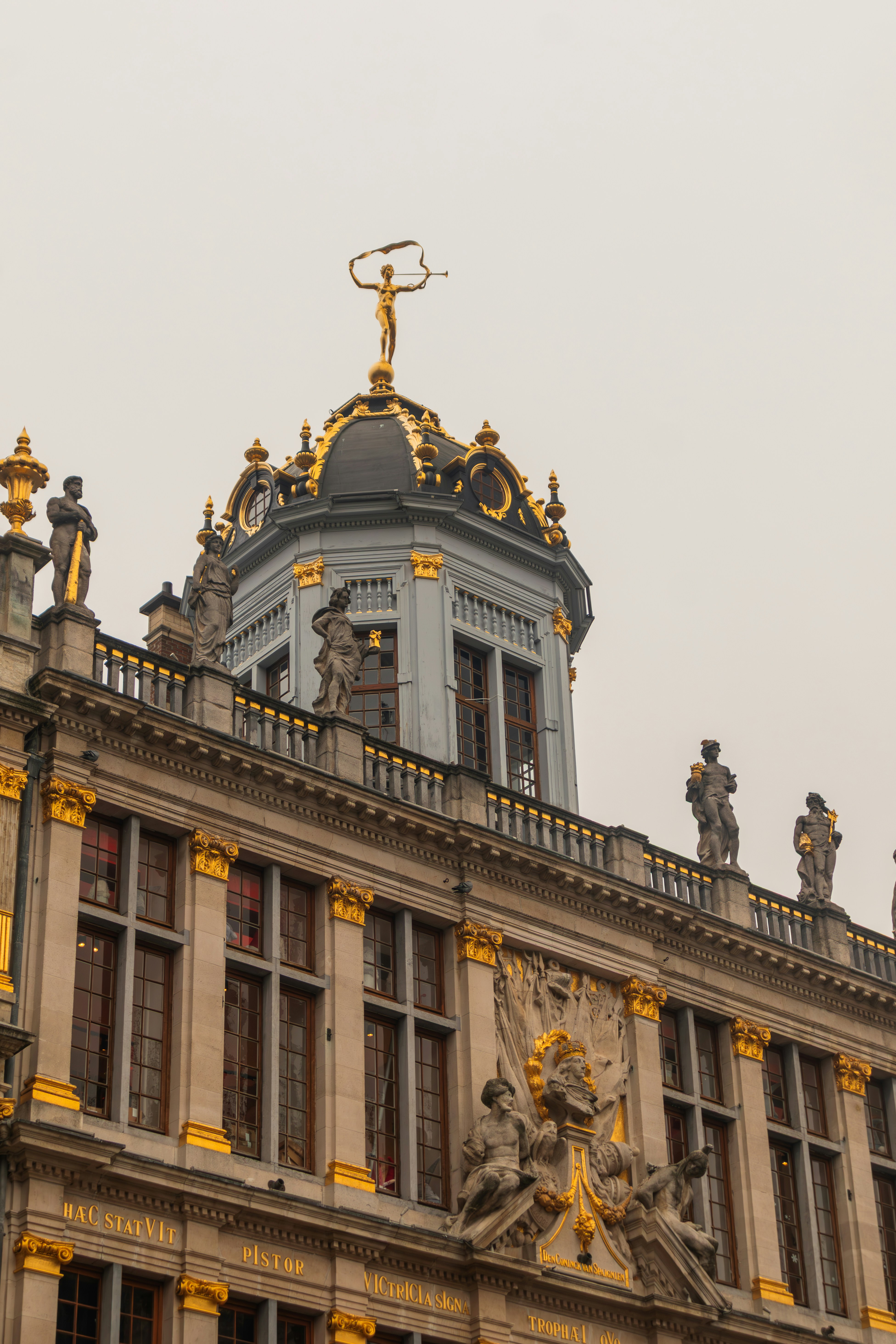 Golden-Trim Crown: A City Hall Terrace at Dusk
