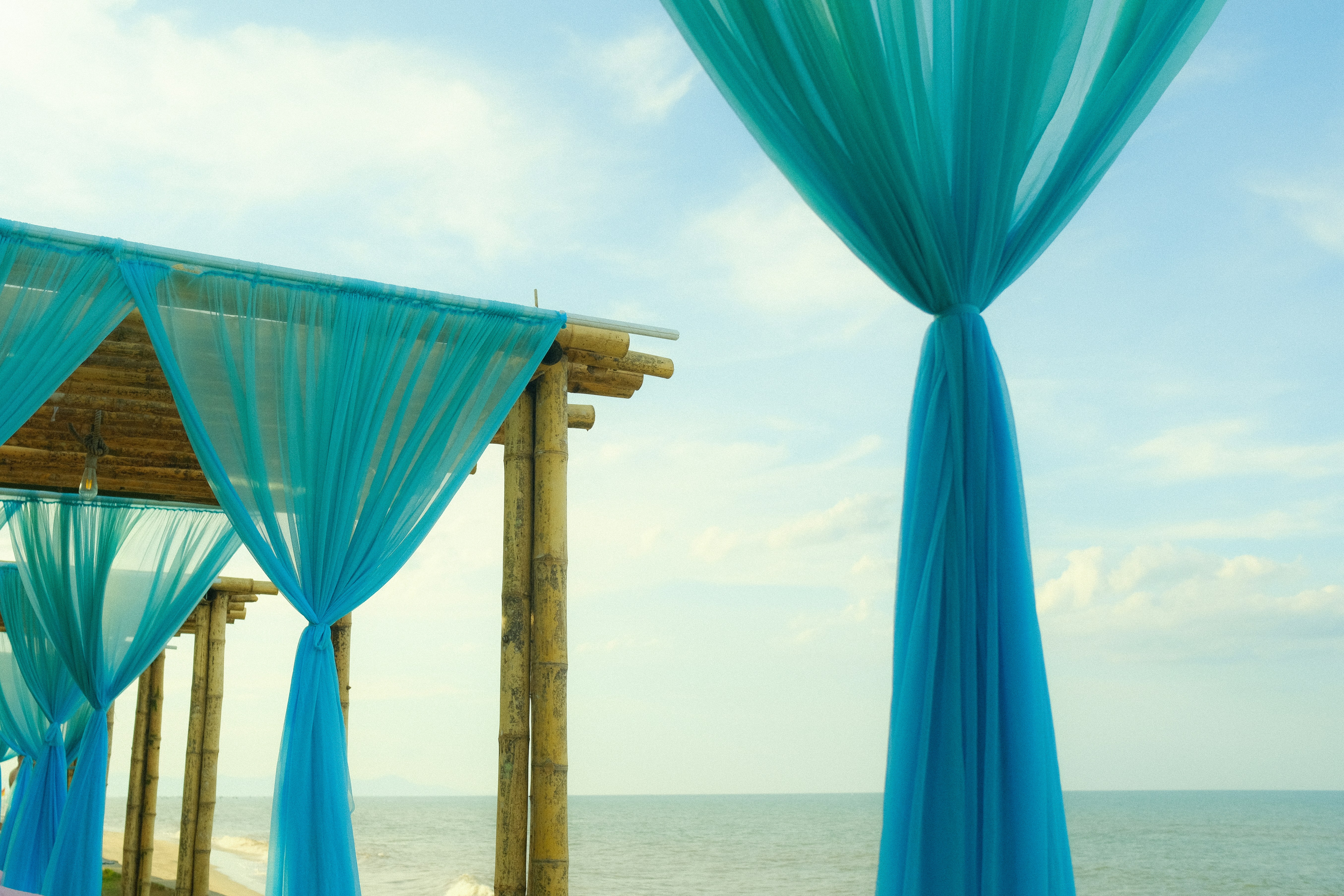 Azure Drapes at the Quiet Shore