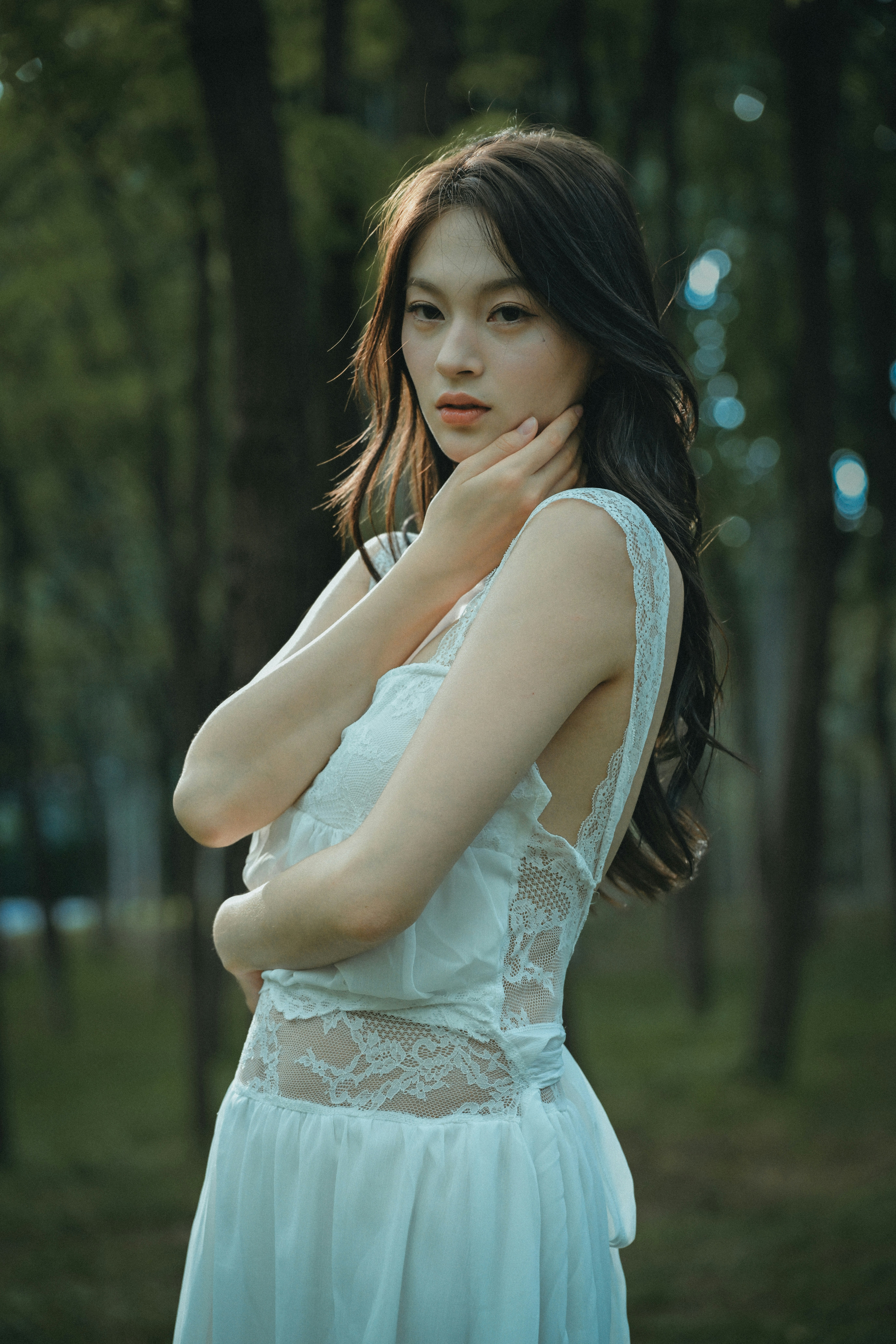 Quiet Confidence in Lace: a Forest Portrait