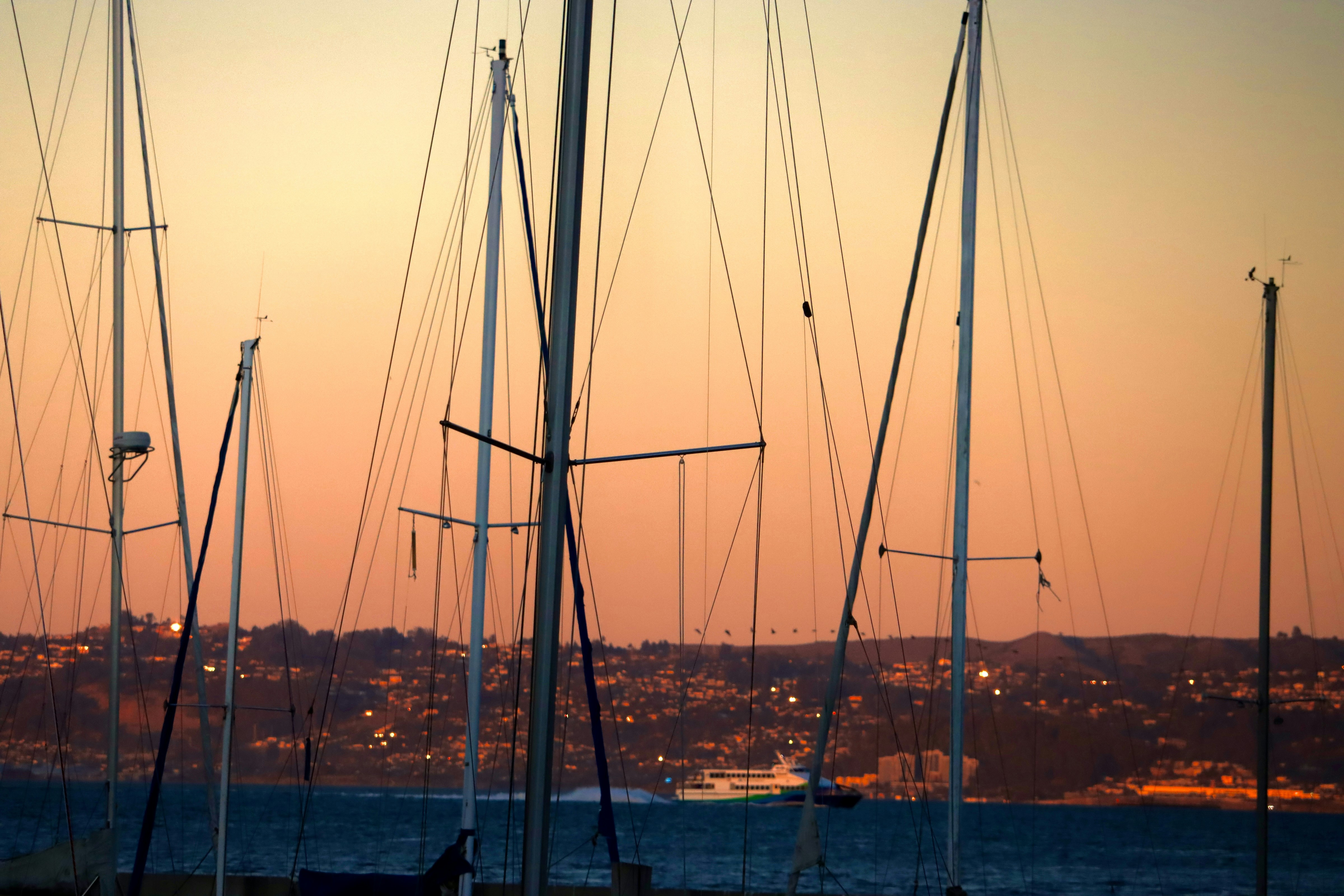 Sunset Silence Among Sail masts