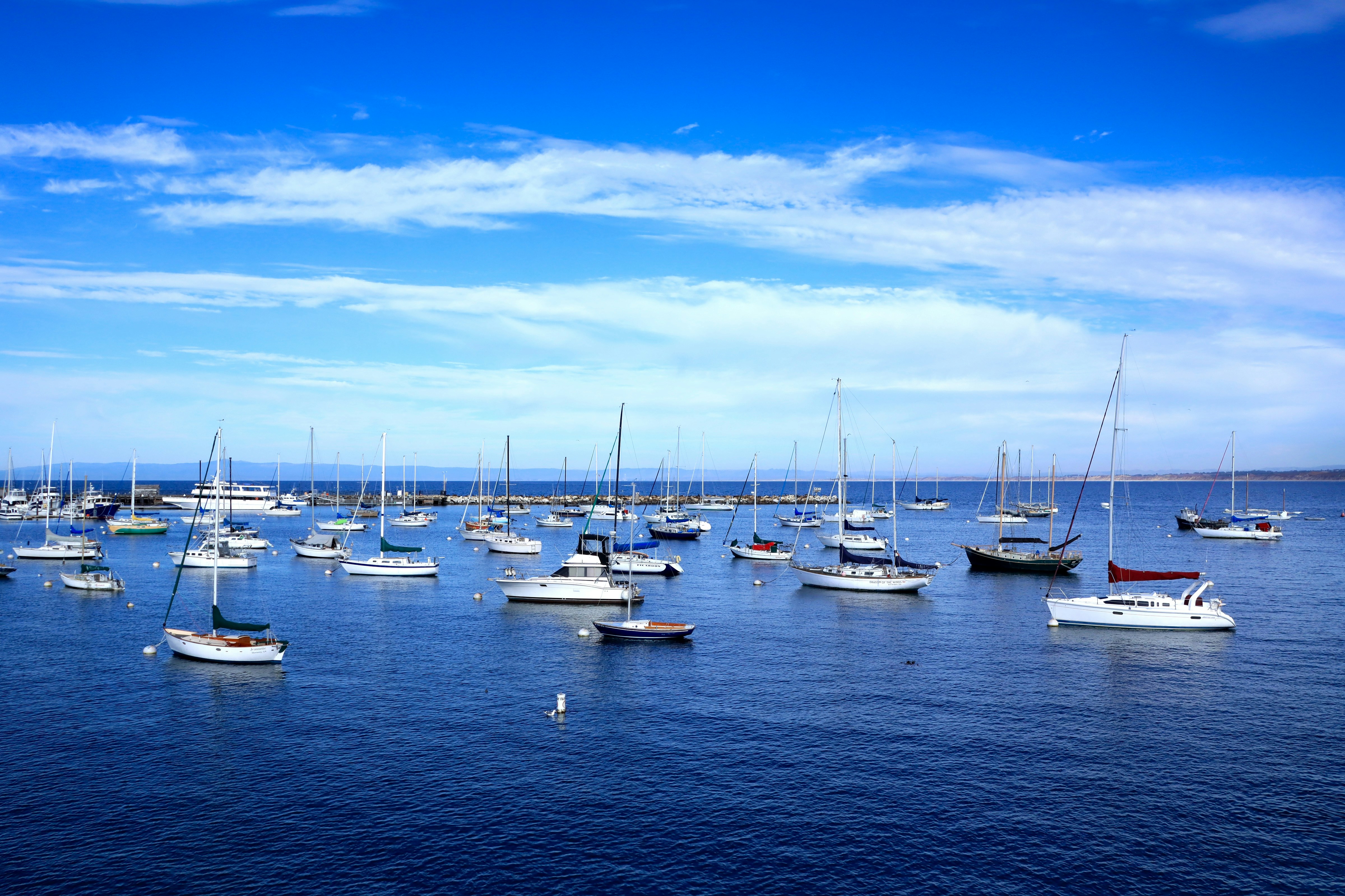 Fleet of Sails at Distant Horizon