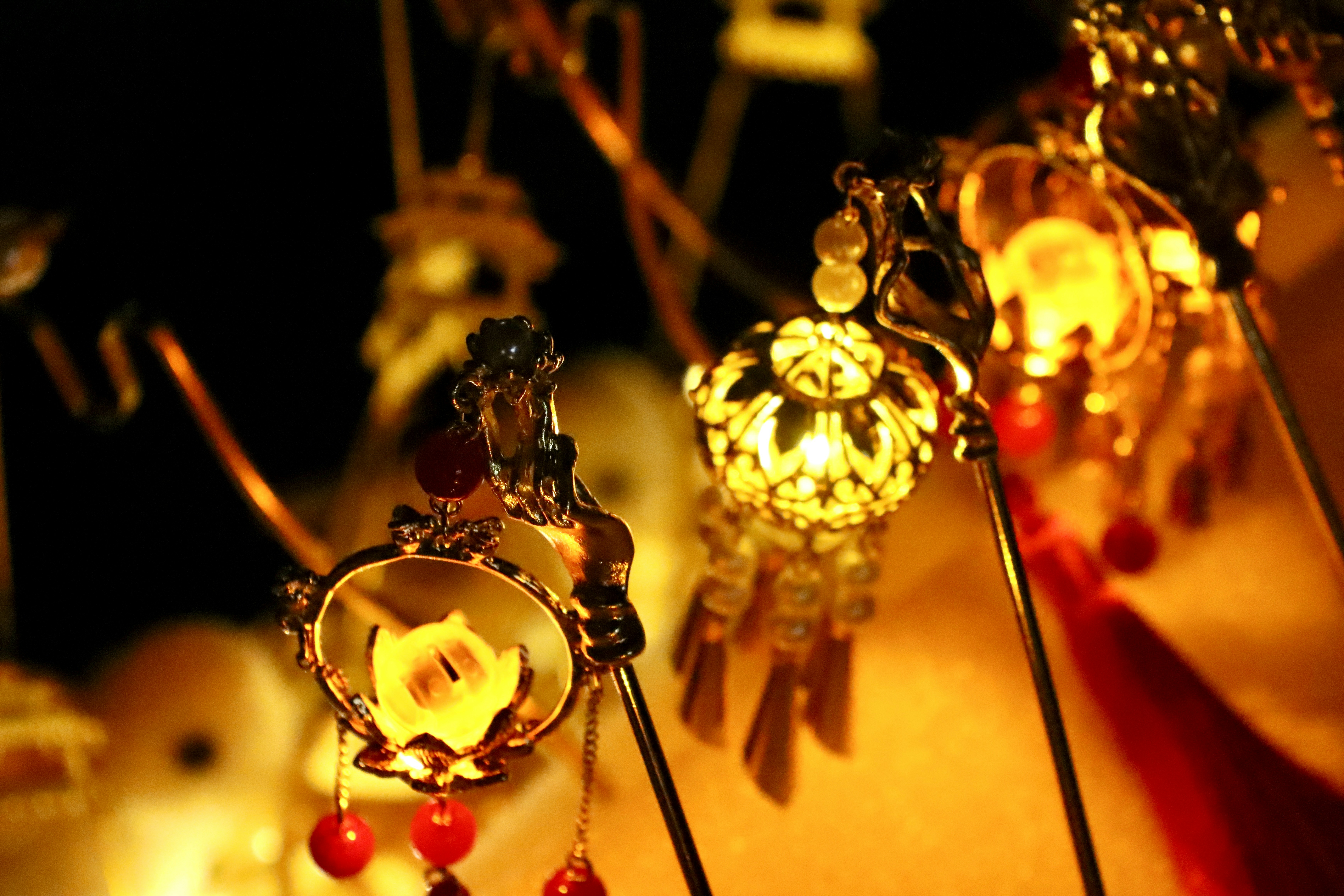 Golden Ornaments in Soft Glow