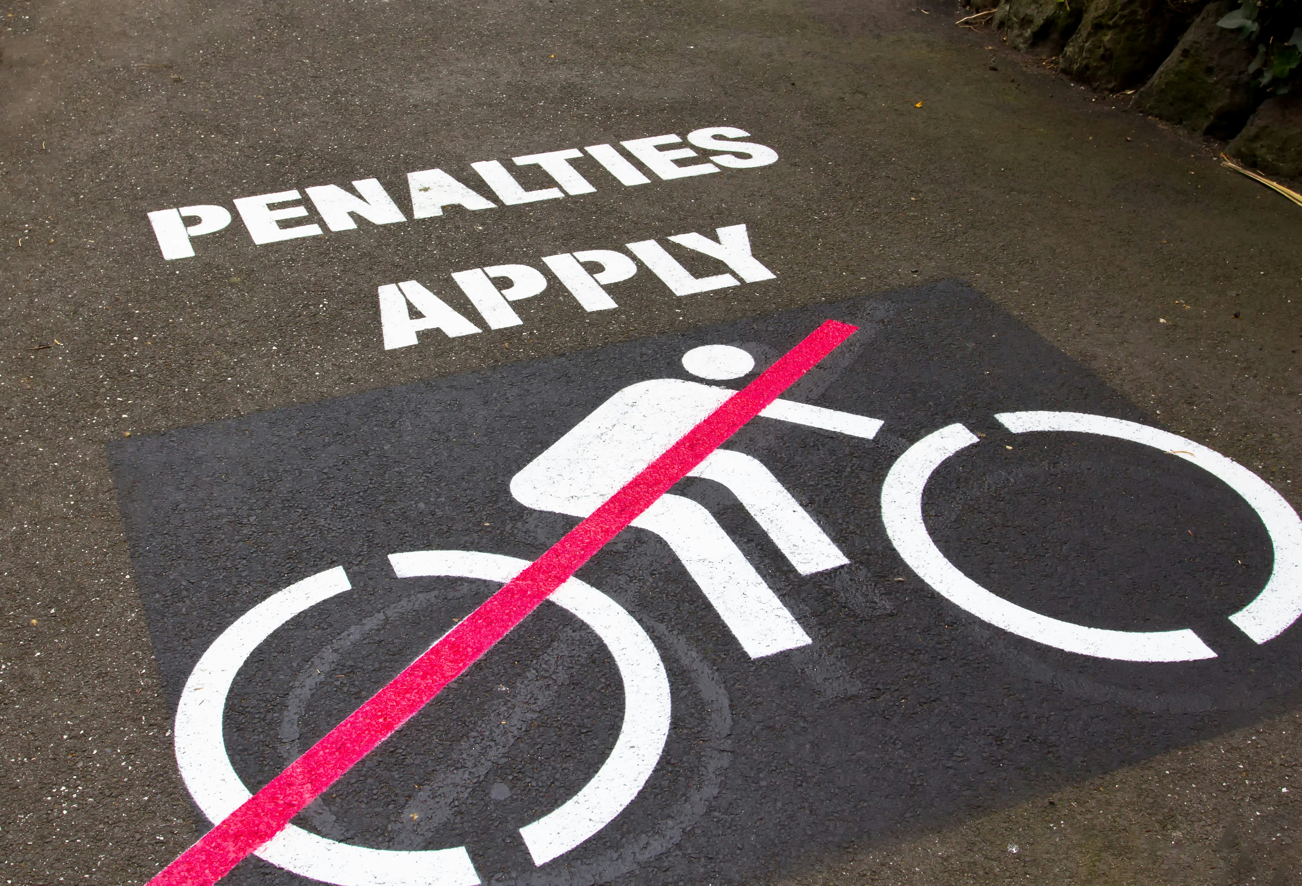 No Parking for Cyclists: Penalties Apply on the Tarmac