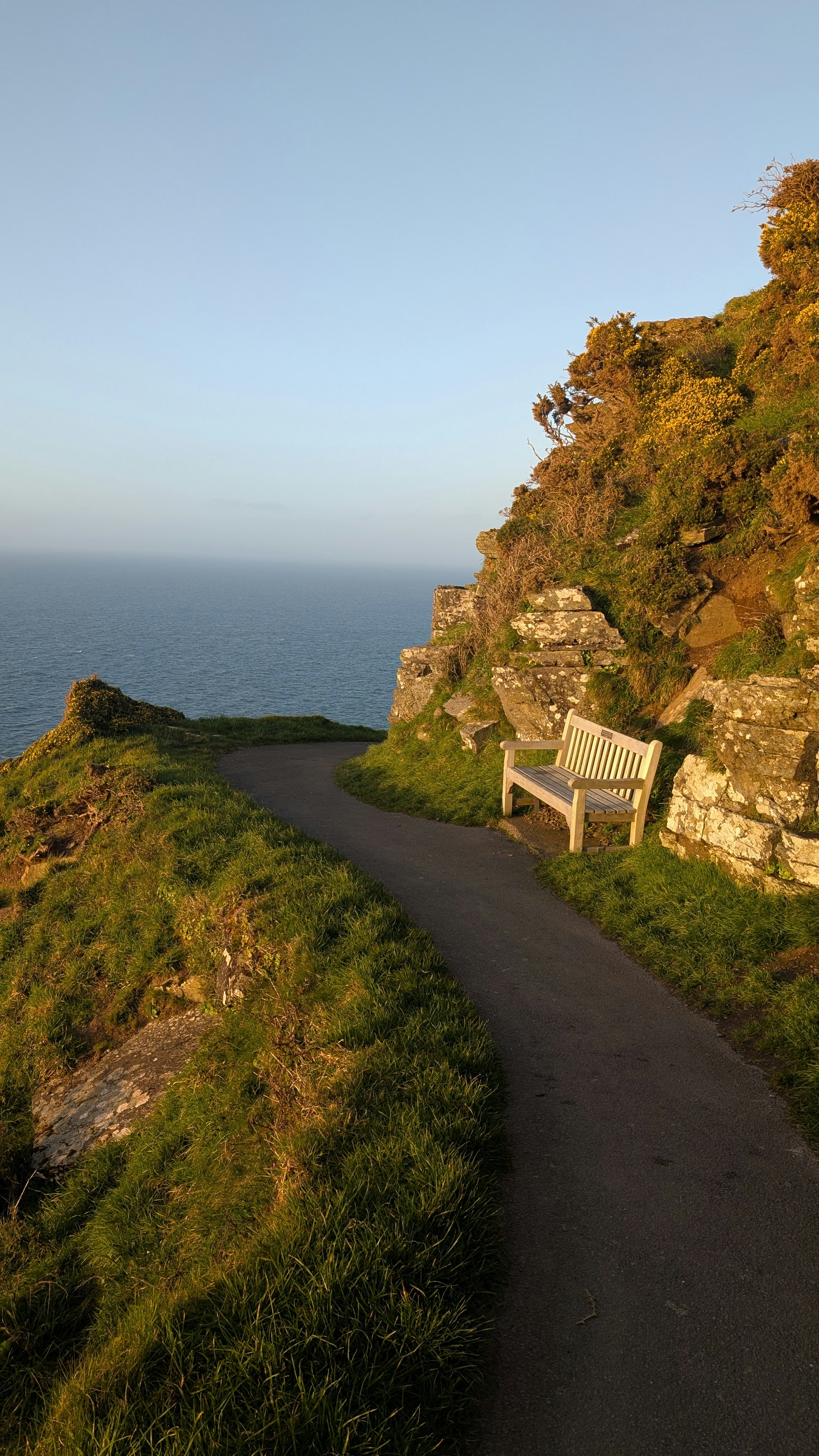 Horizon Path: A Seaside Cliff Walk with a Quiet Bench