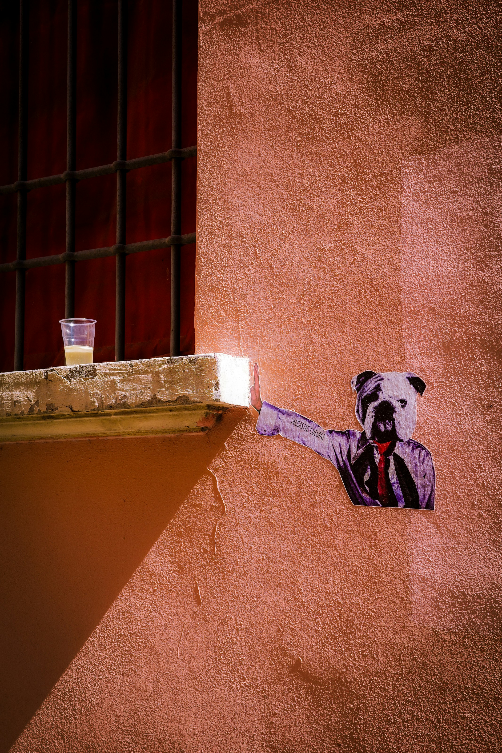 Animal in a Suit on Peach Wall