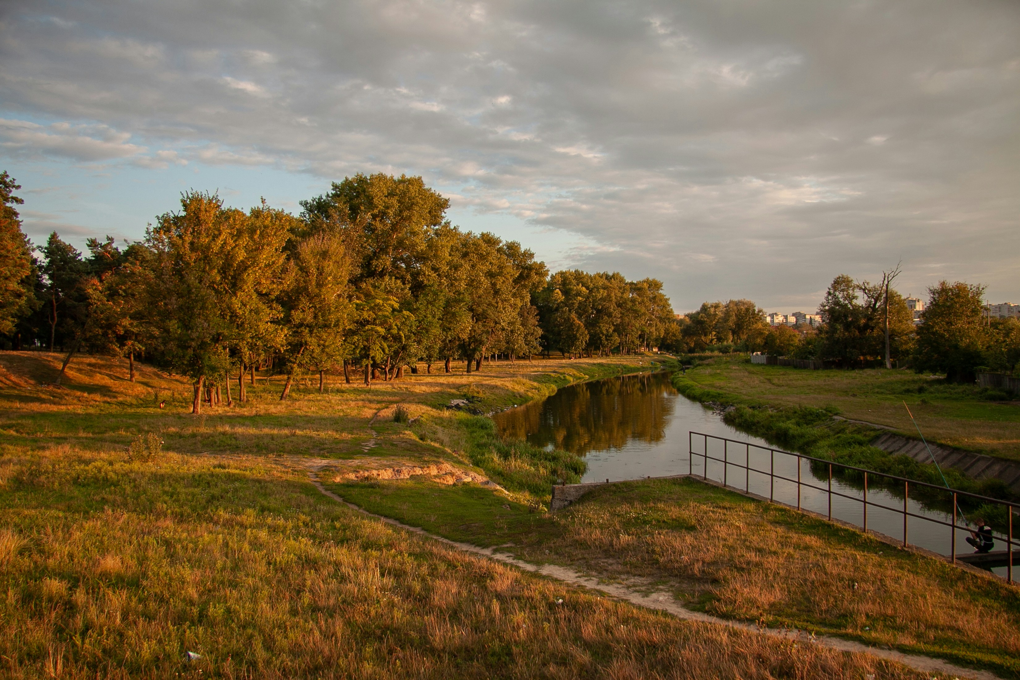 Golden Riverbank at Dusk