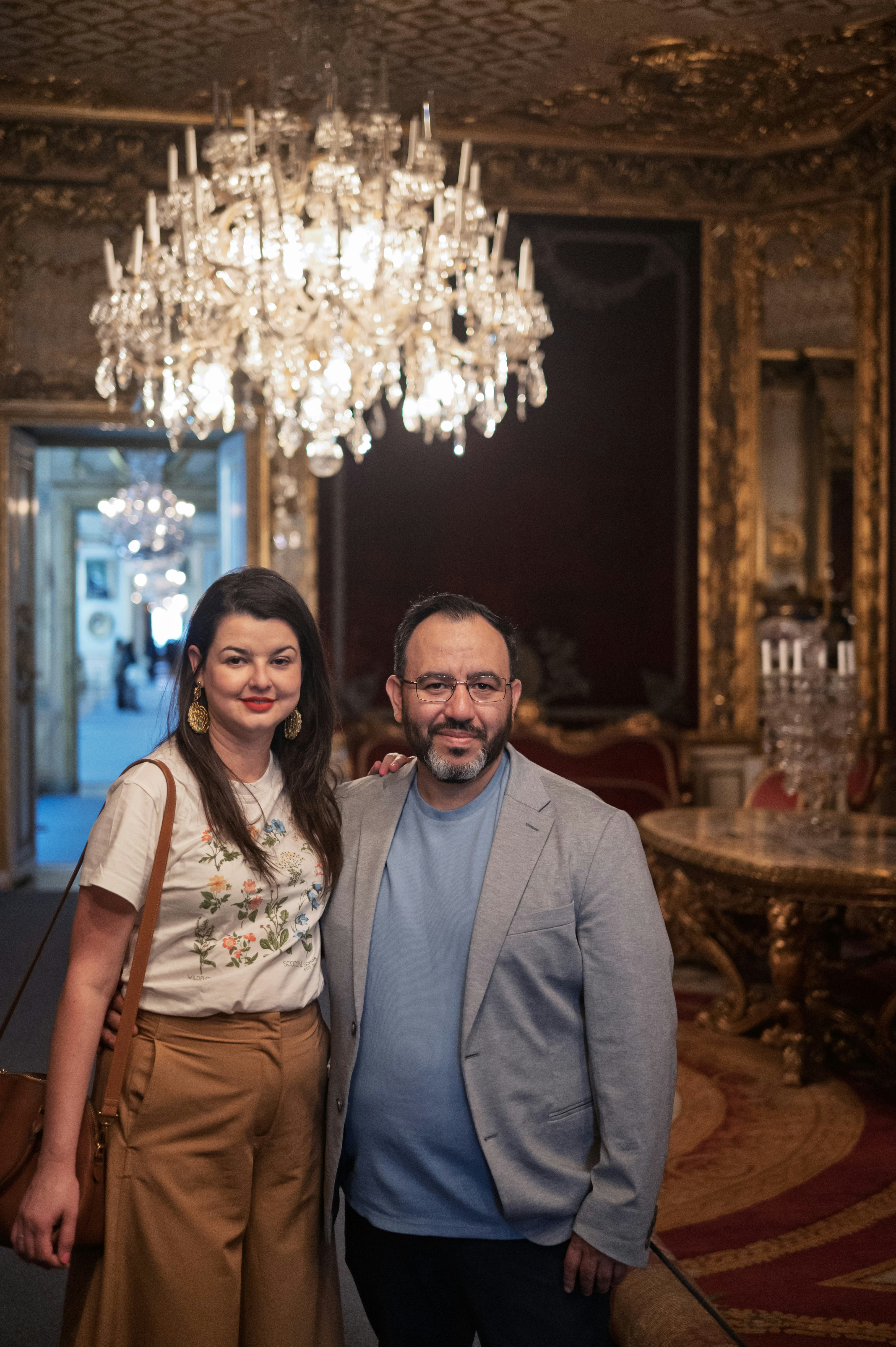 Elegant Portrait in a Velvet Hall