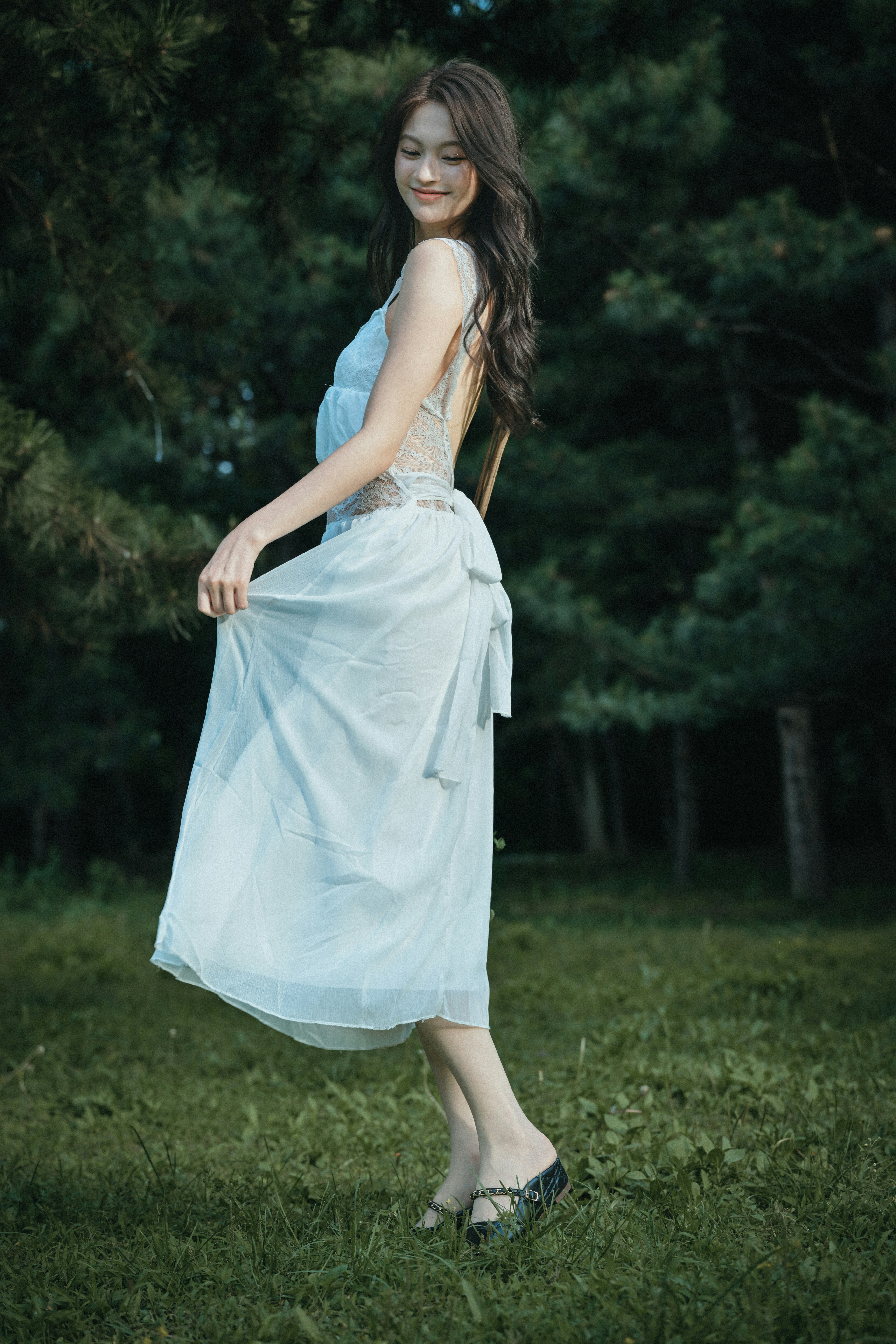 Silent Grace in a Meadow Dress