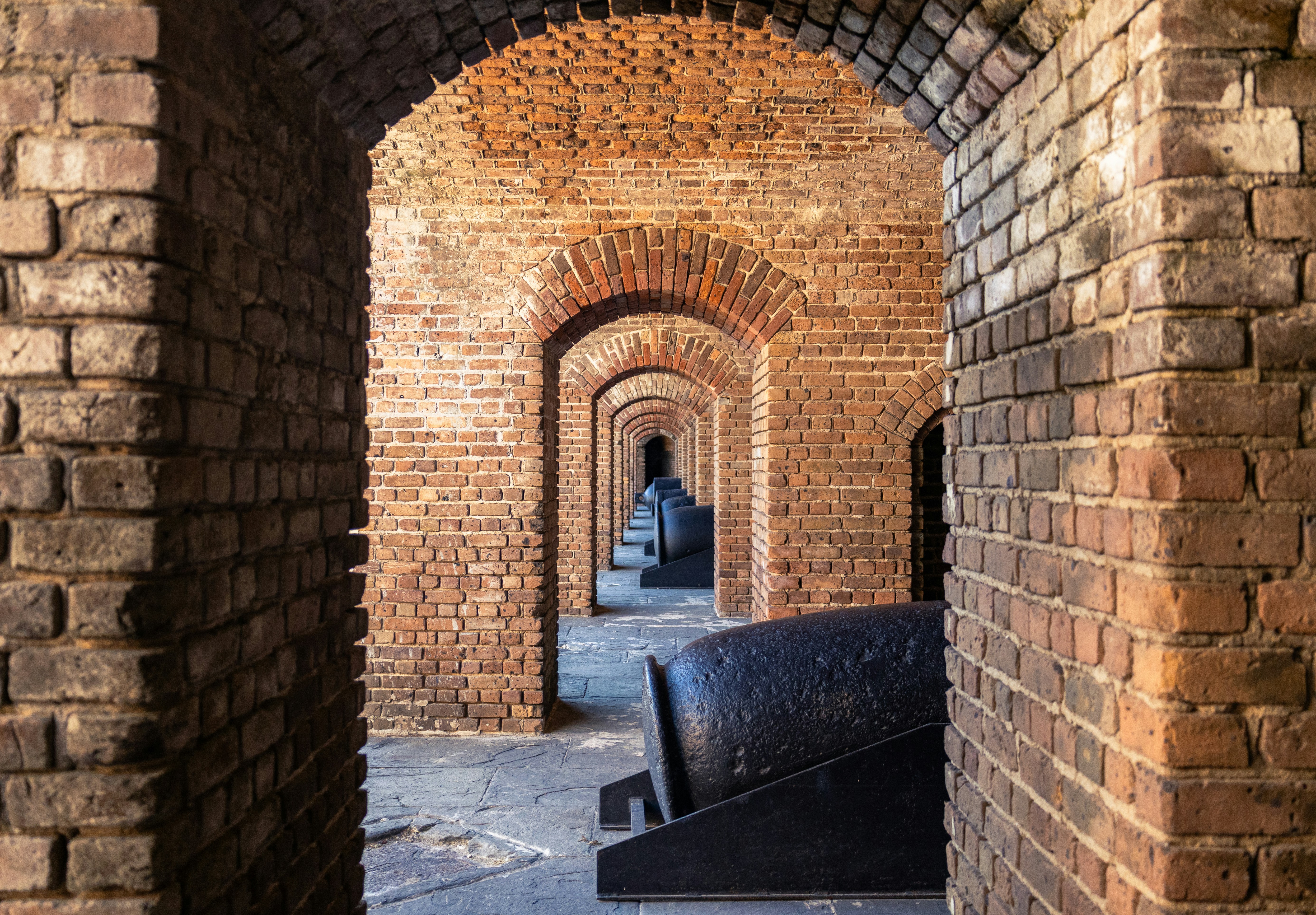 Brick Archway Corridor Reaching Infinity