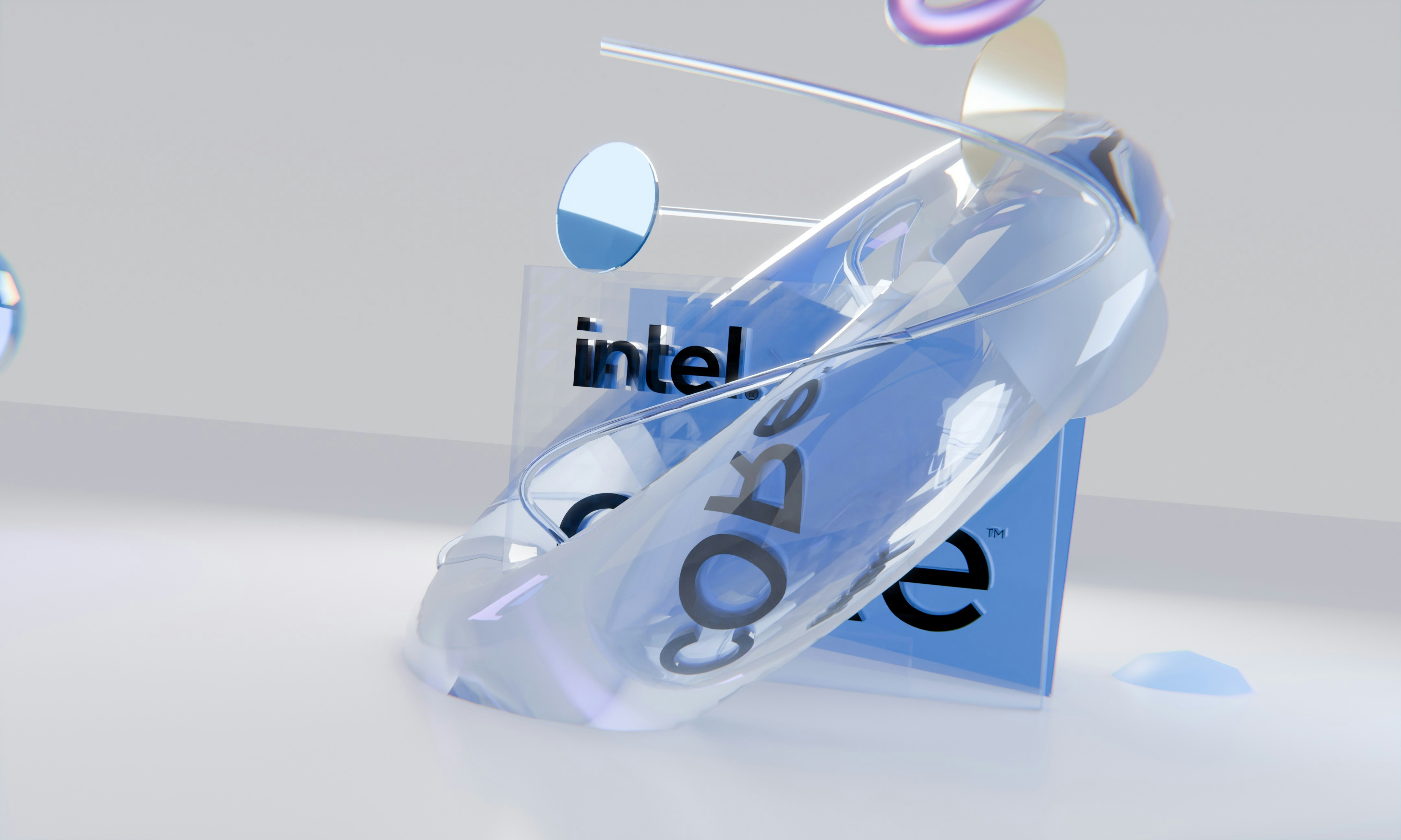 Transparent cylinder with "core" and blue "intel" block. photo – Free ...