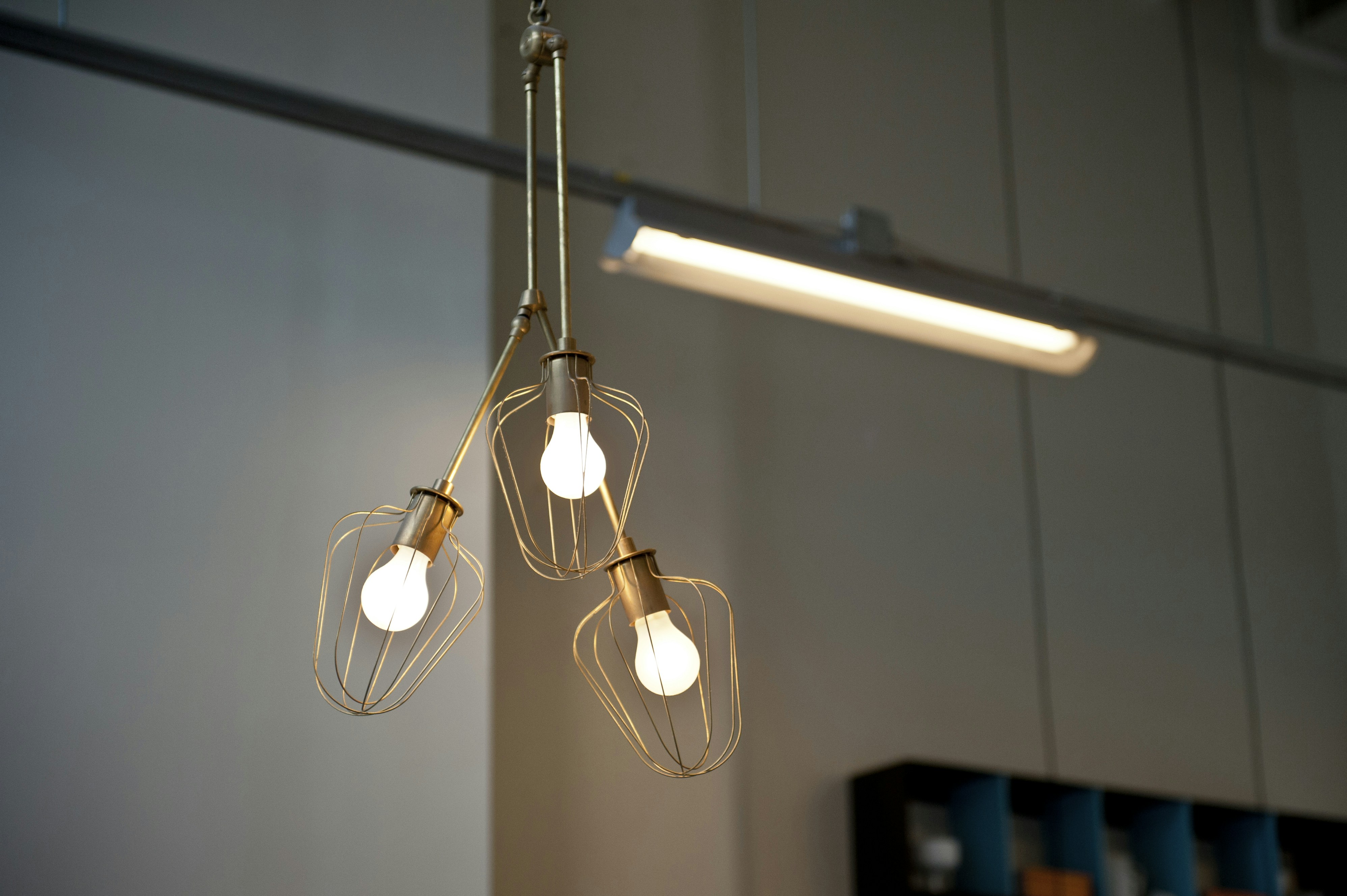Hanging Pendant Lamps in an Industrial Interior