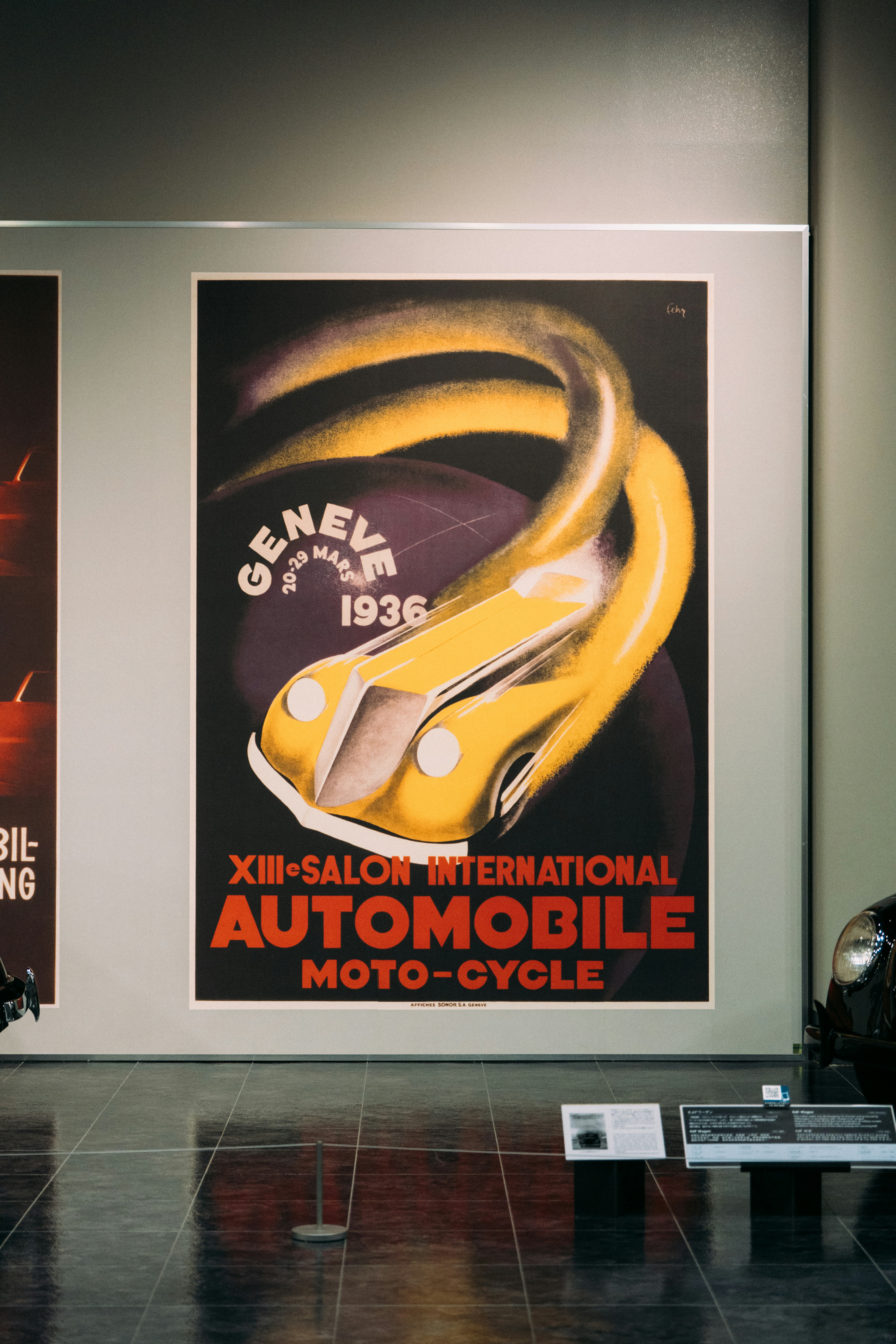 Retro Rally: The Golden Coil of a Neon-Hued Car Poster
