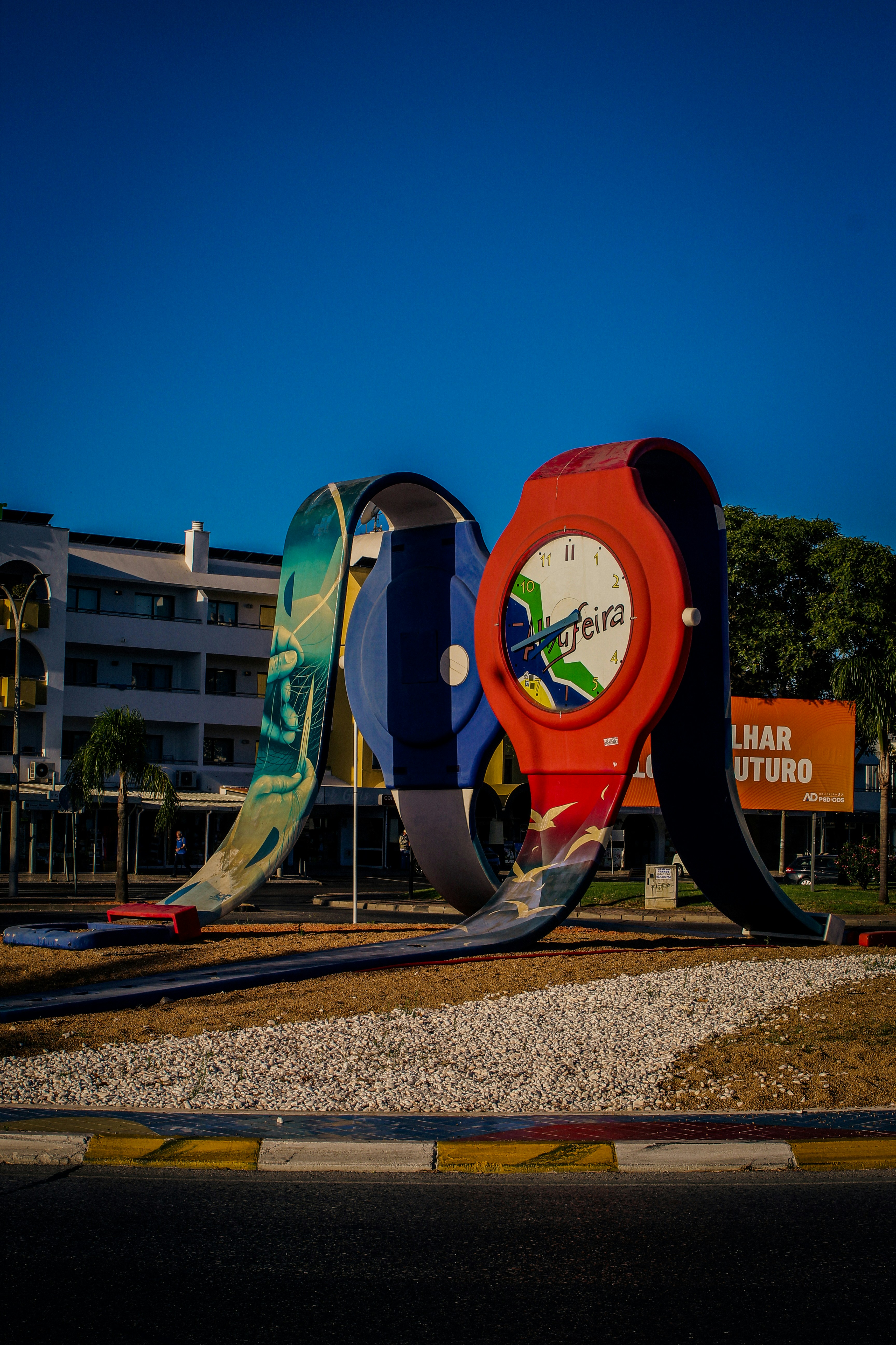 Clockwork Ramps: A Colorful Playground Mosaic