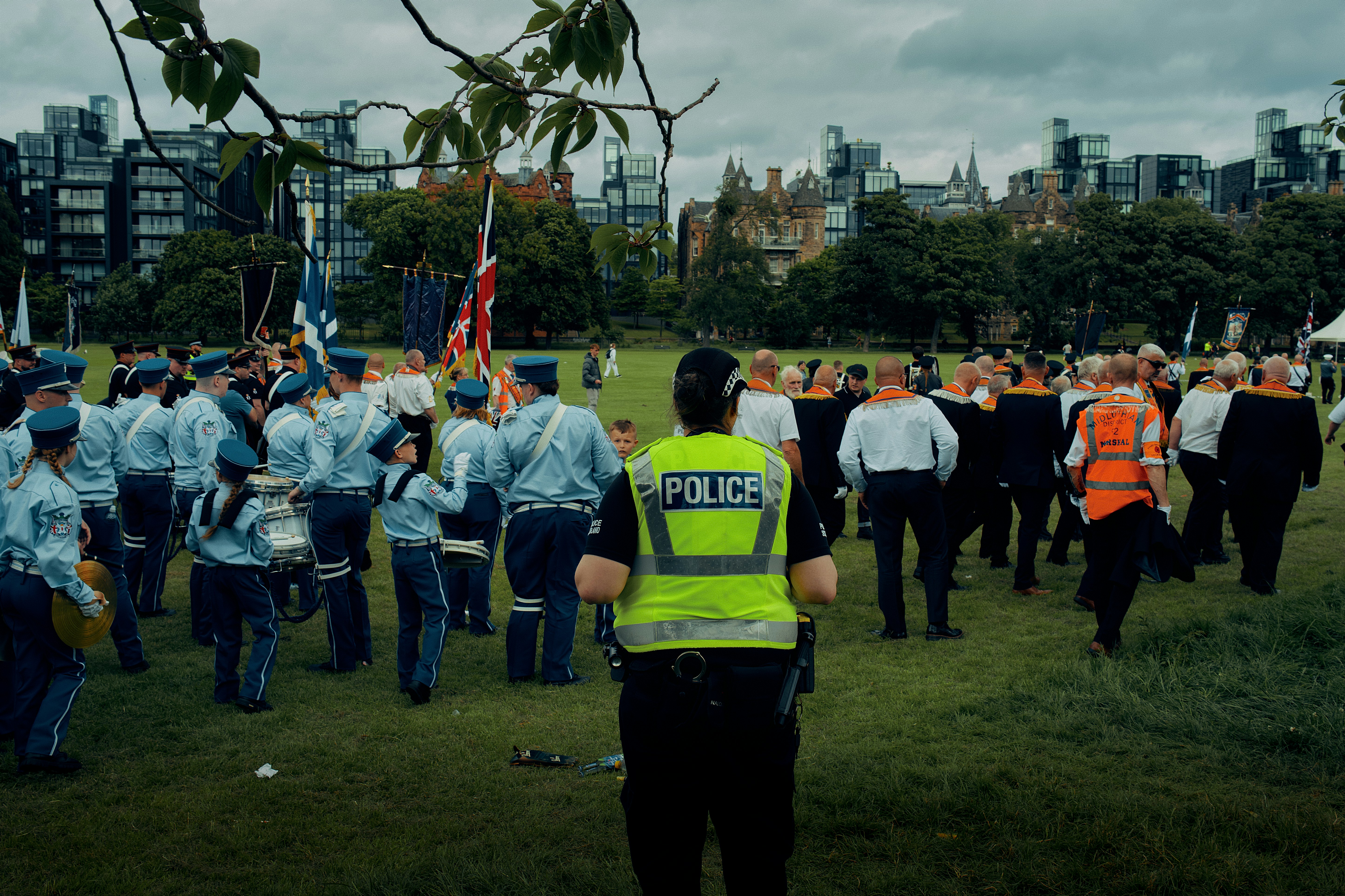 Field of Uniforms: Police Presence at a City Park Gathering