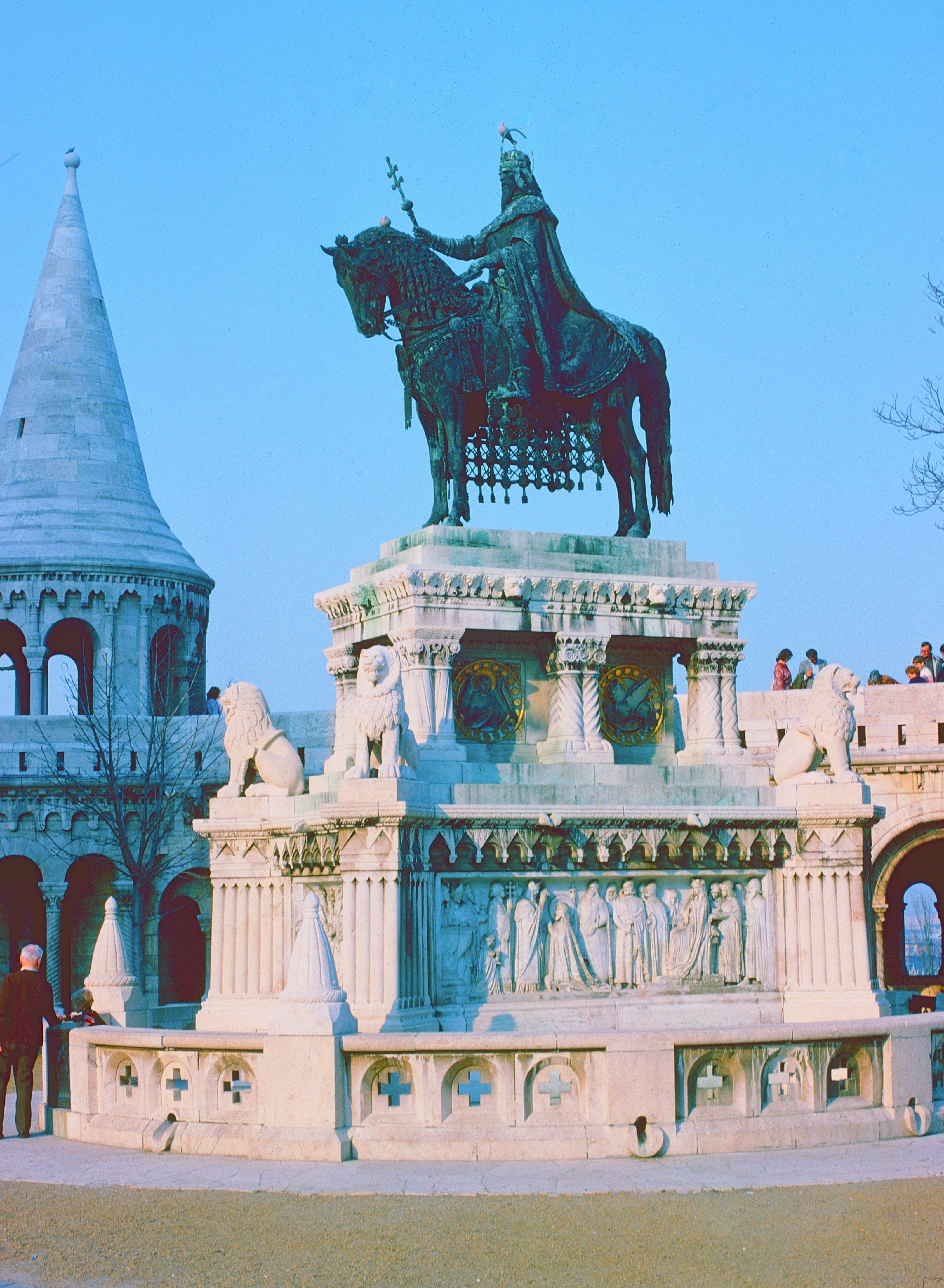 Equestrian Monument under a Cerulean Sky