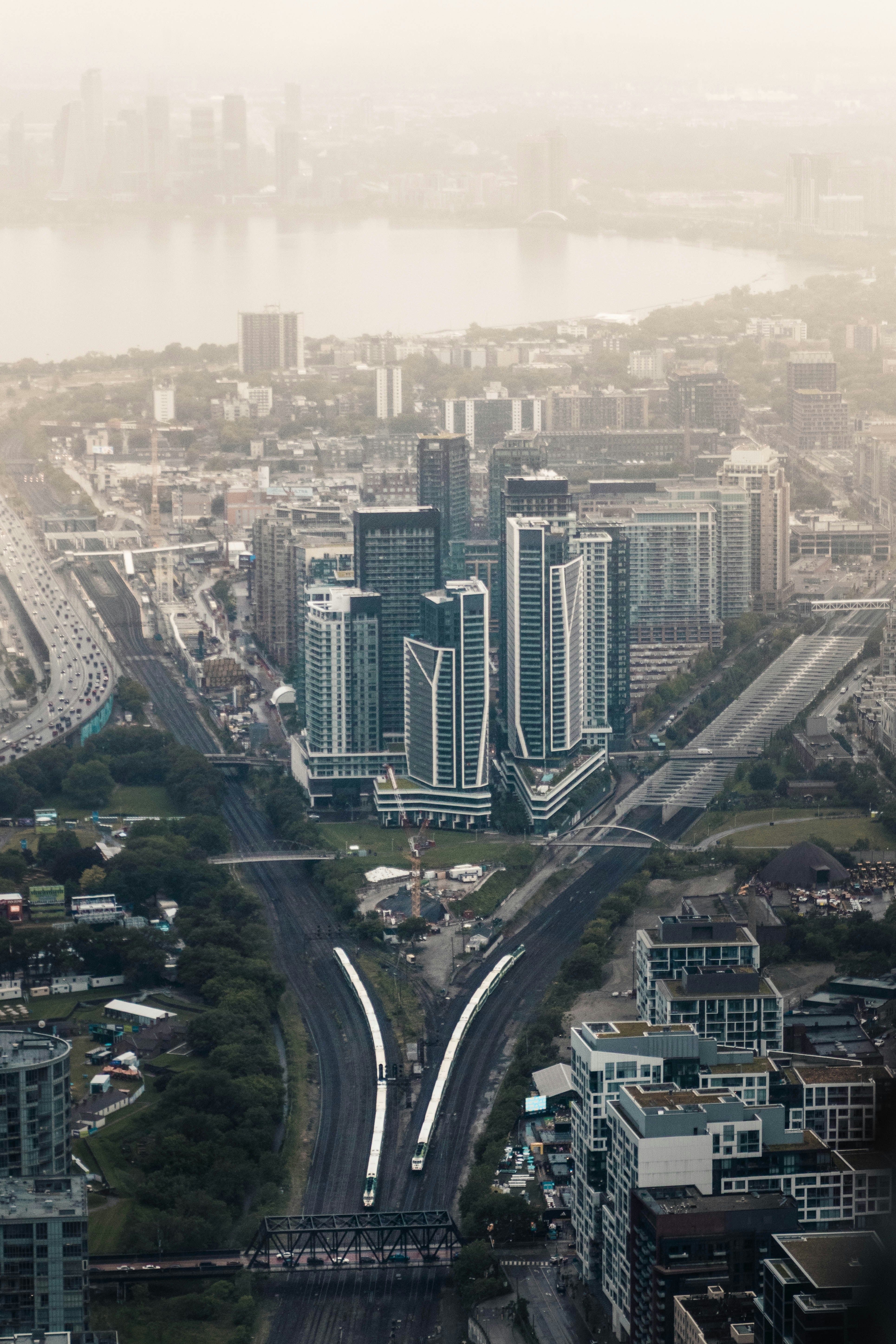 Crossroads Below the Sky: Aerial Lines Converge in a Modern City