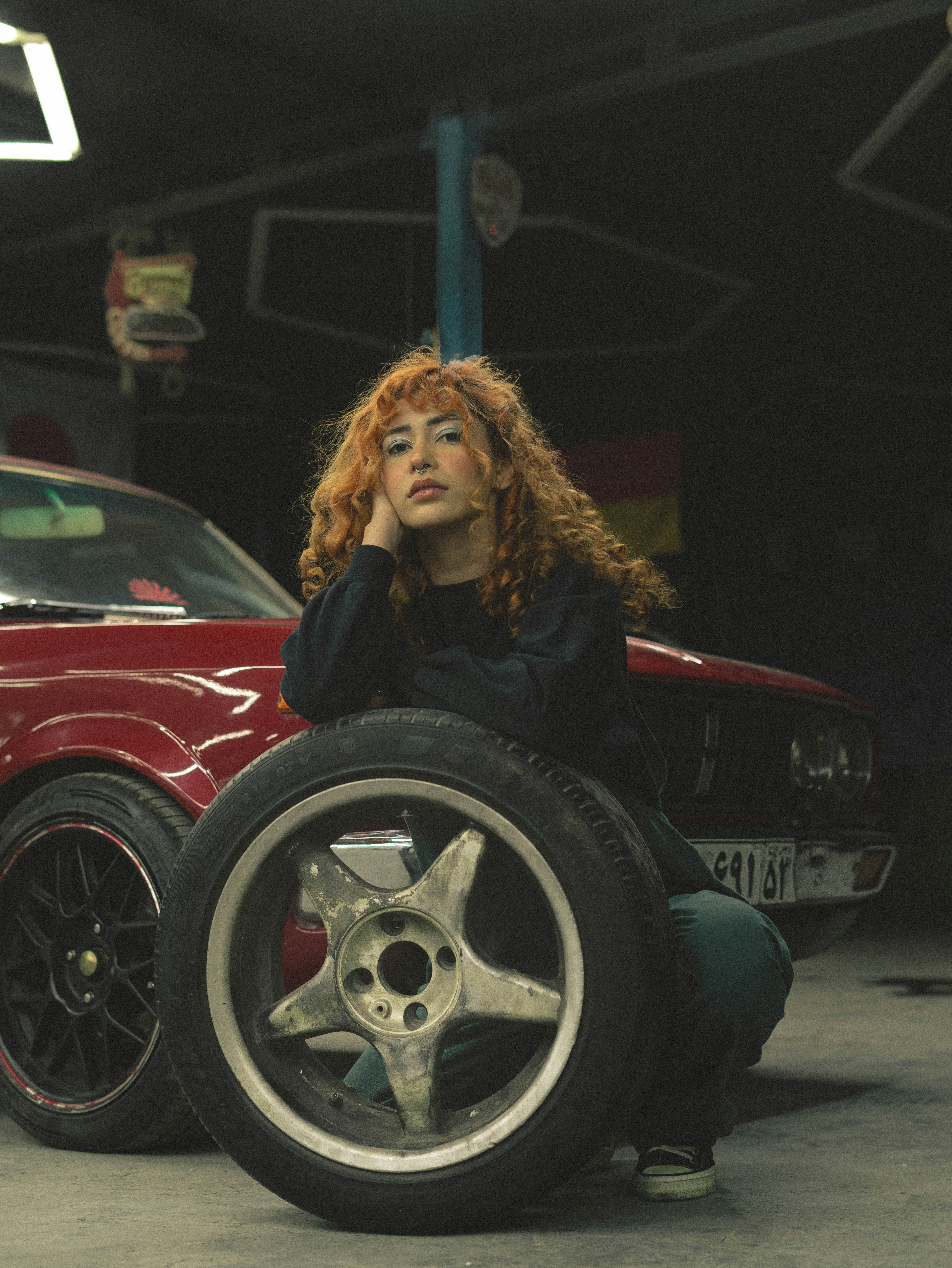Redhead in a Garage Spotlight