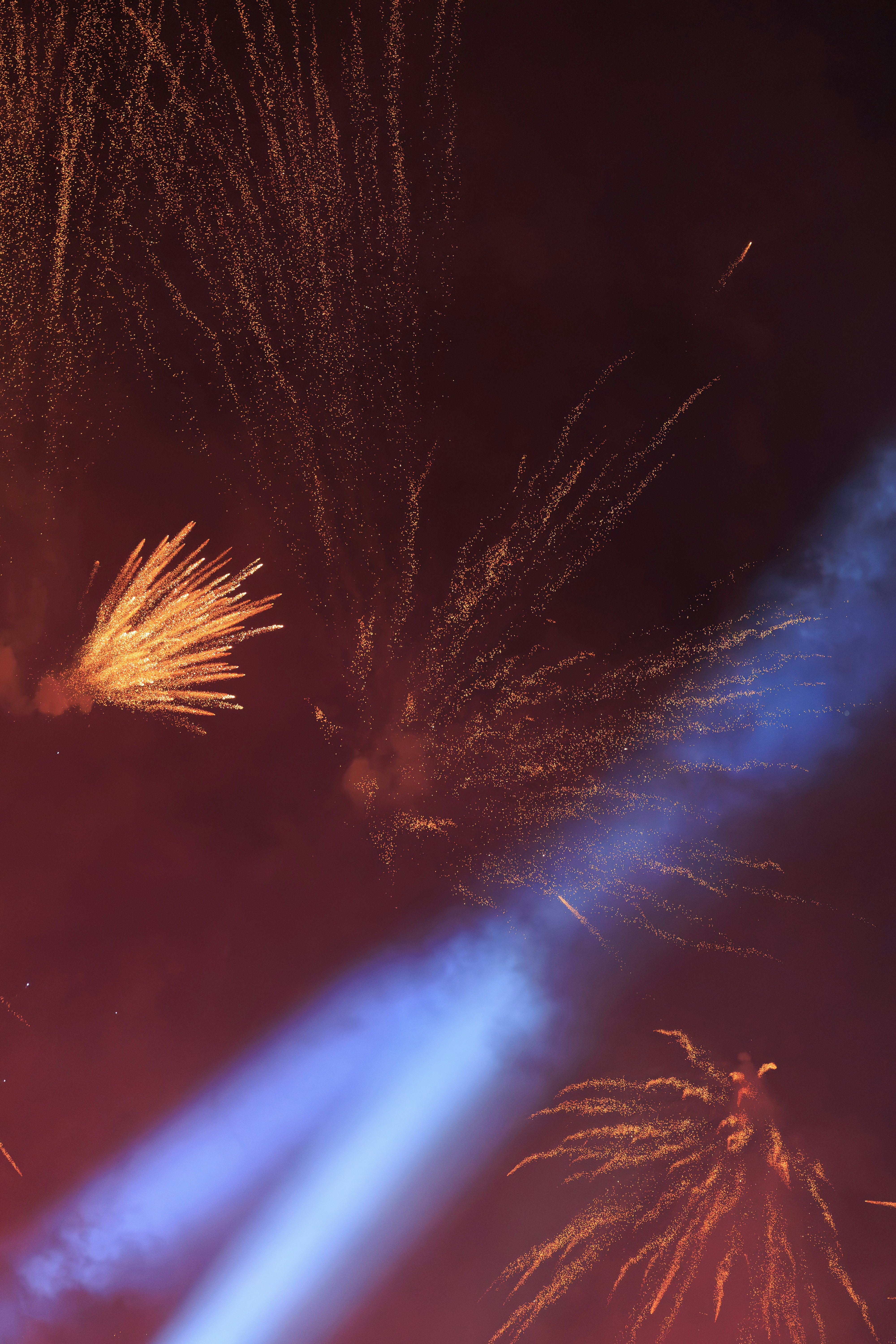 Fireworks Bloom Across Night Sky in Vibrant Color Cascade
