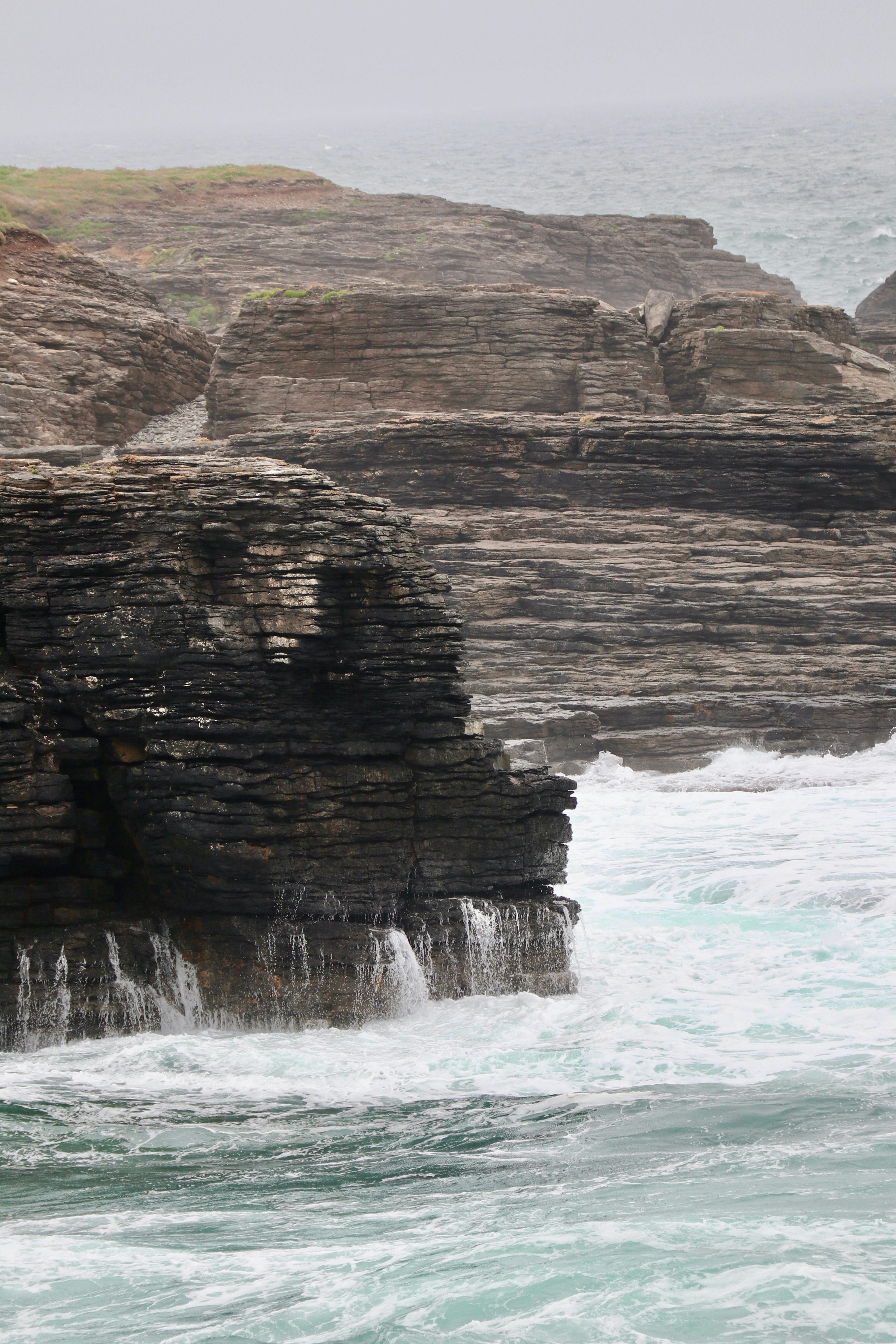 Coastal Steppe: Weathered Cliffs and Lapping Tide