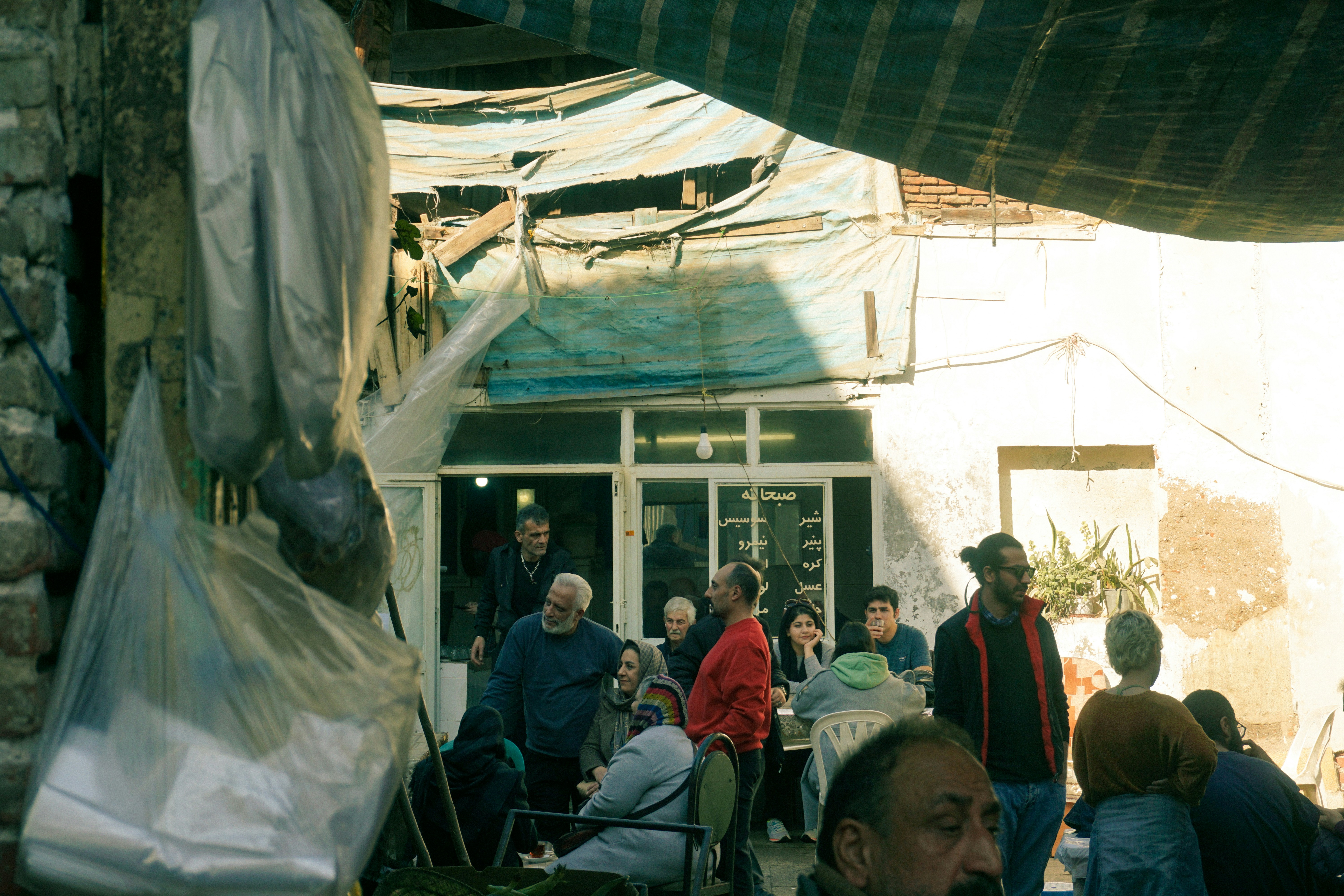 Market Café in Warm Afternoon Light