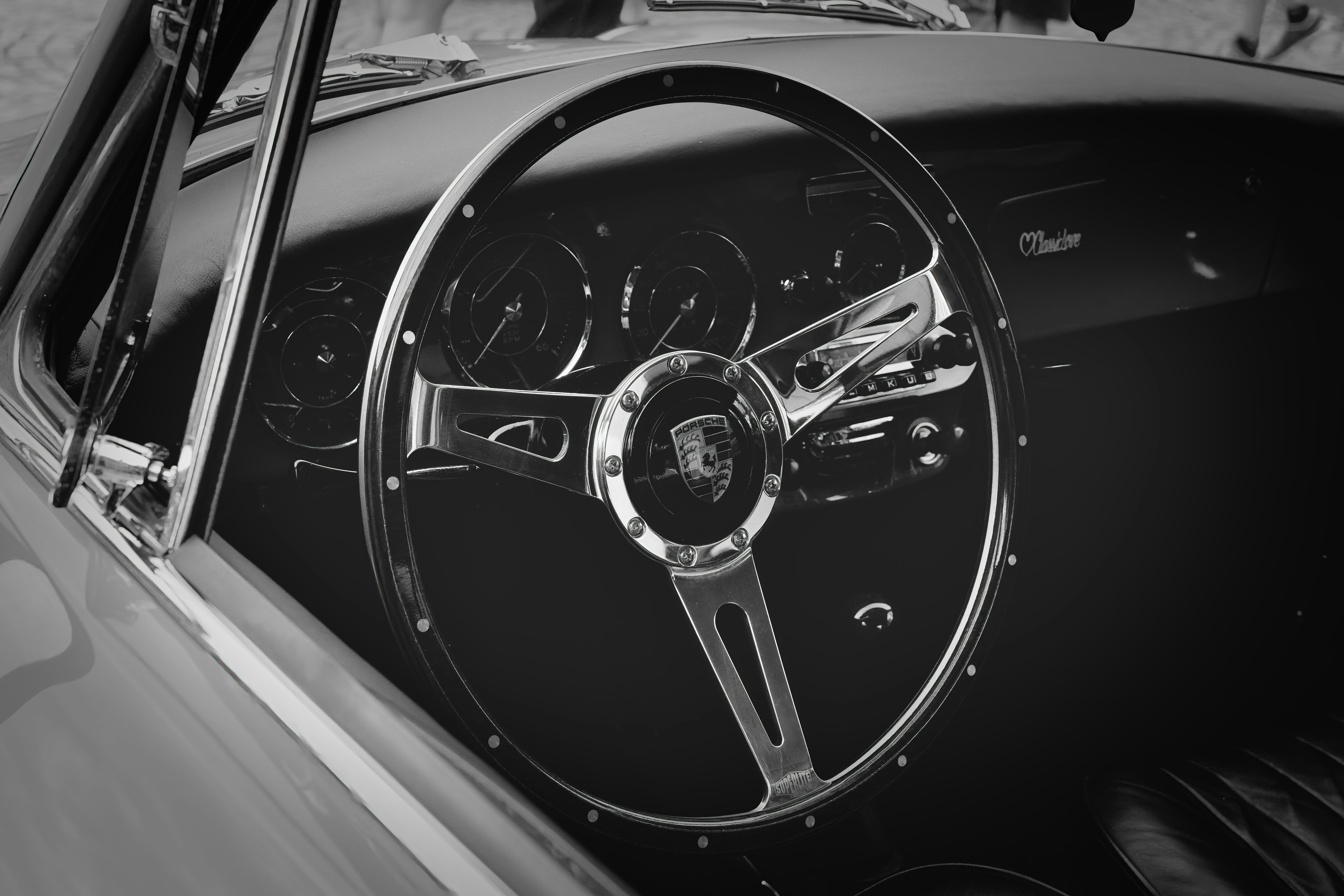 Chrome and Velvet: A Glimpse into a Classic Porsche Cockpit