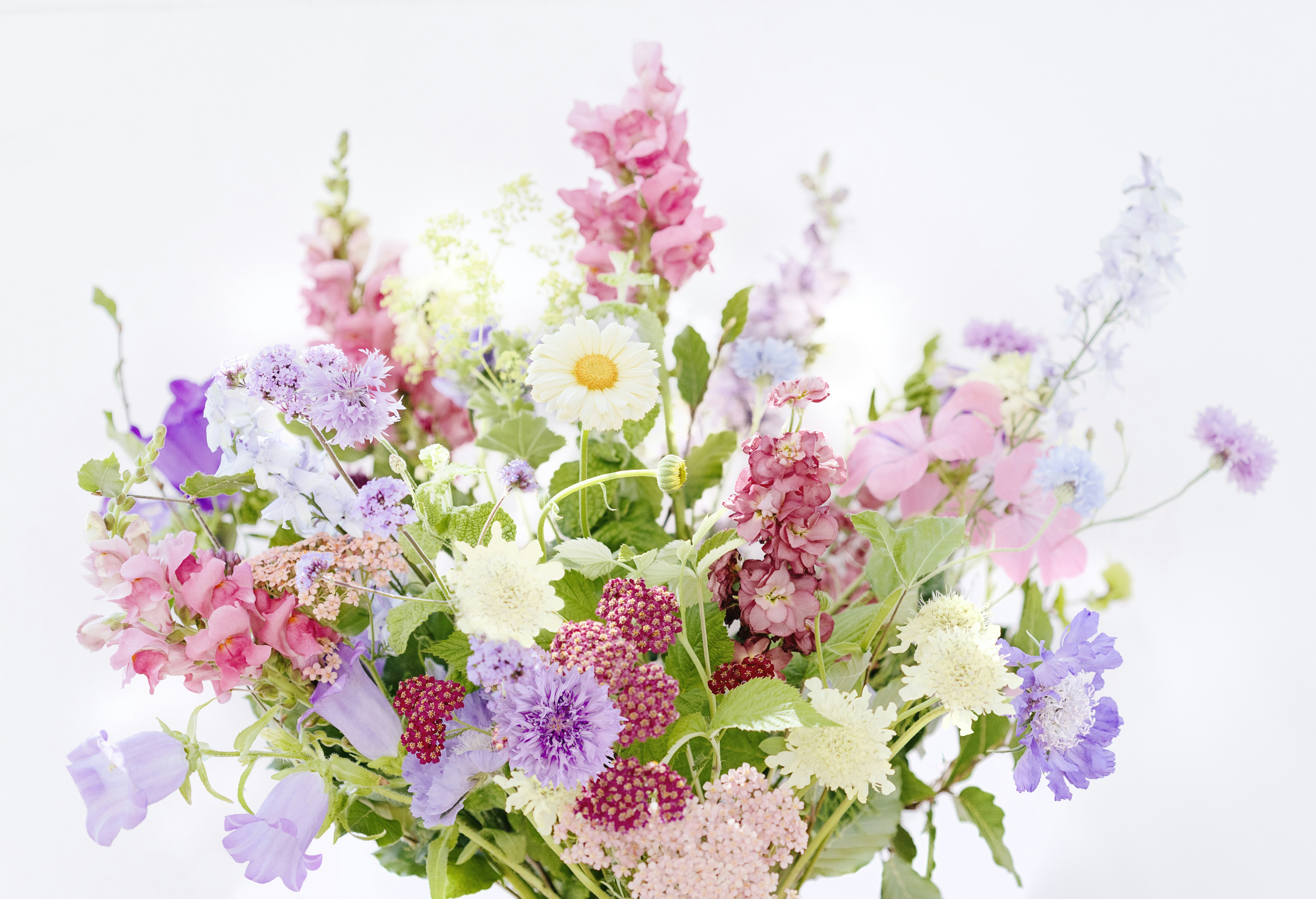 Bright Spring Bouquet: A Floral Burst Centered on Delicate Whites and Cheerful Pastels