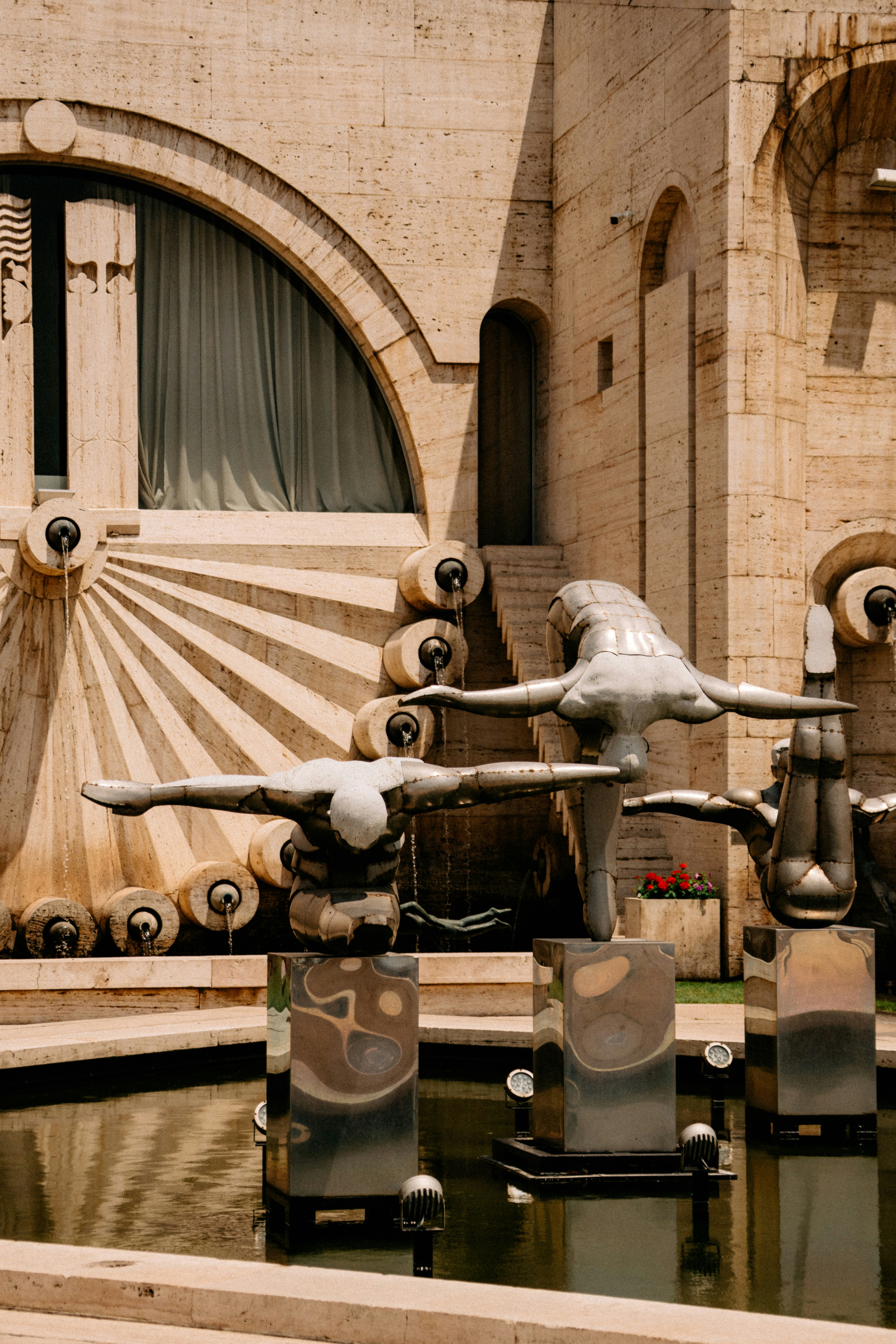 Winged Machinery Amid Brick Echoes