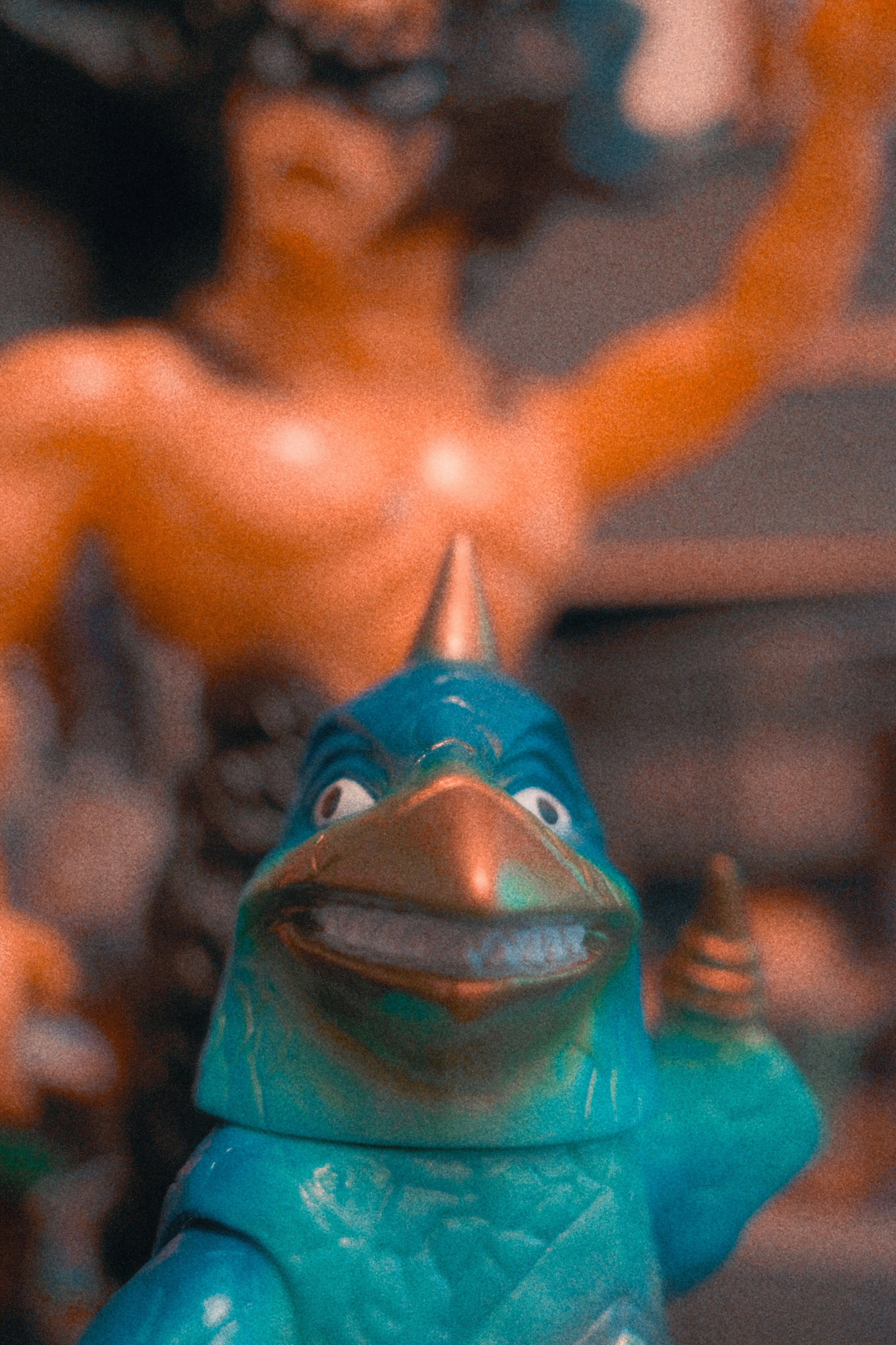 Cerulean Caricature: A Beak, A Beaming Gaze, and a Mystic Stare