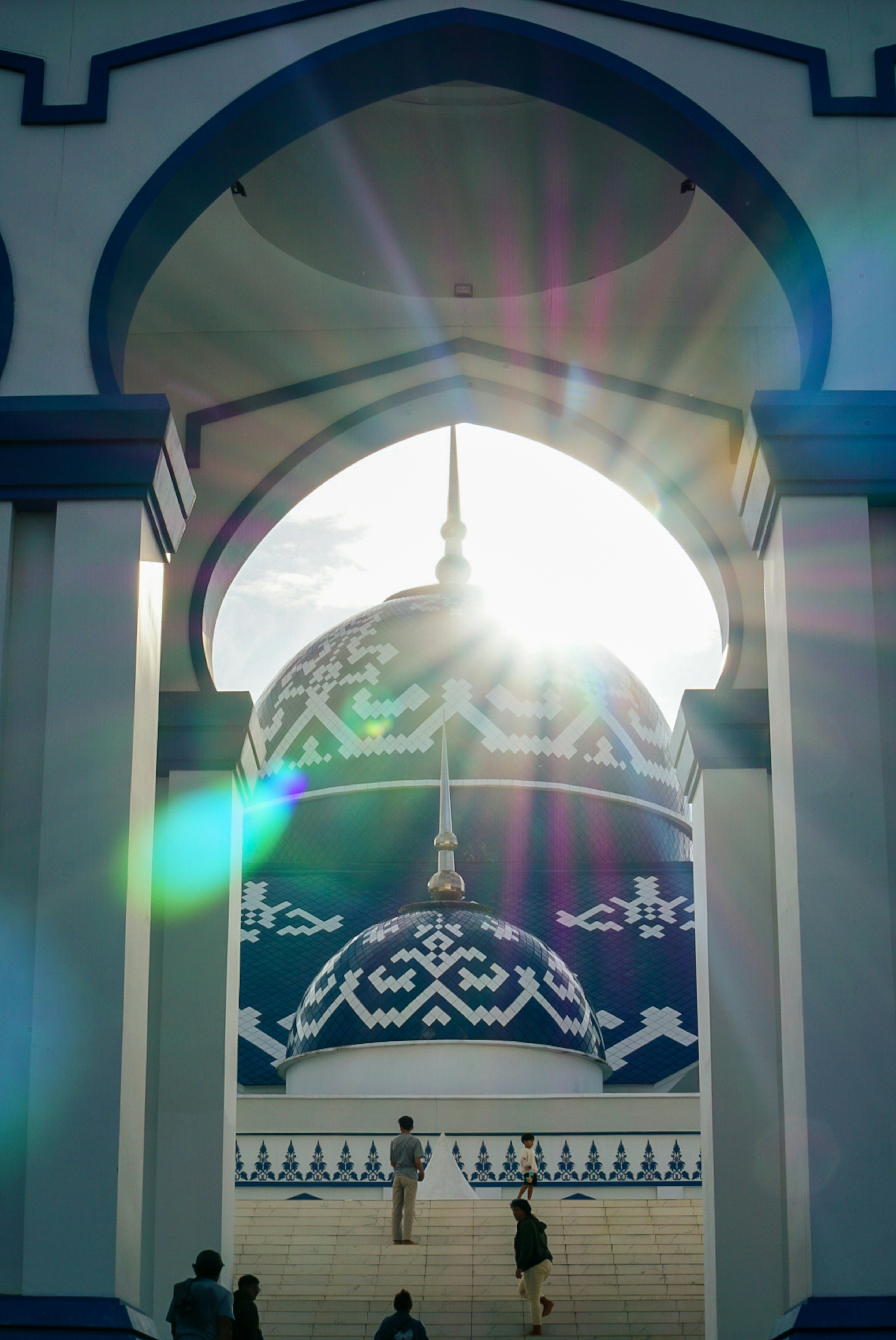 Sunburst Through Mosque Domes: Framing a Sacred Moment