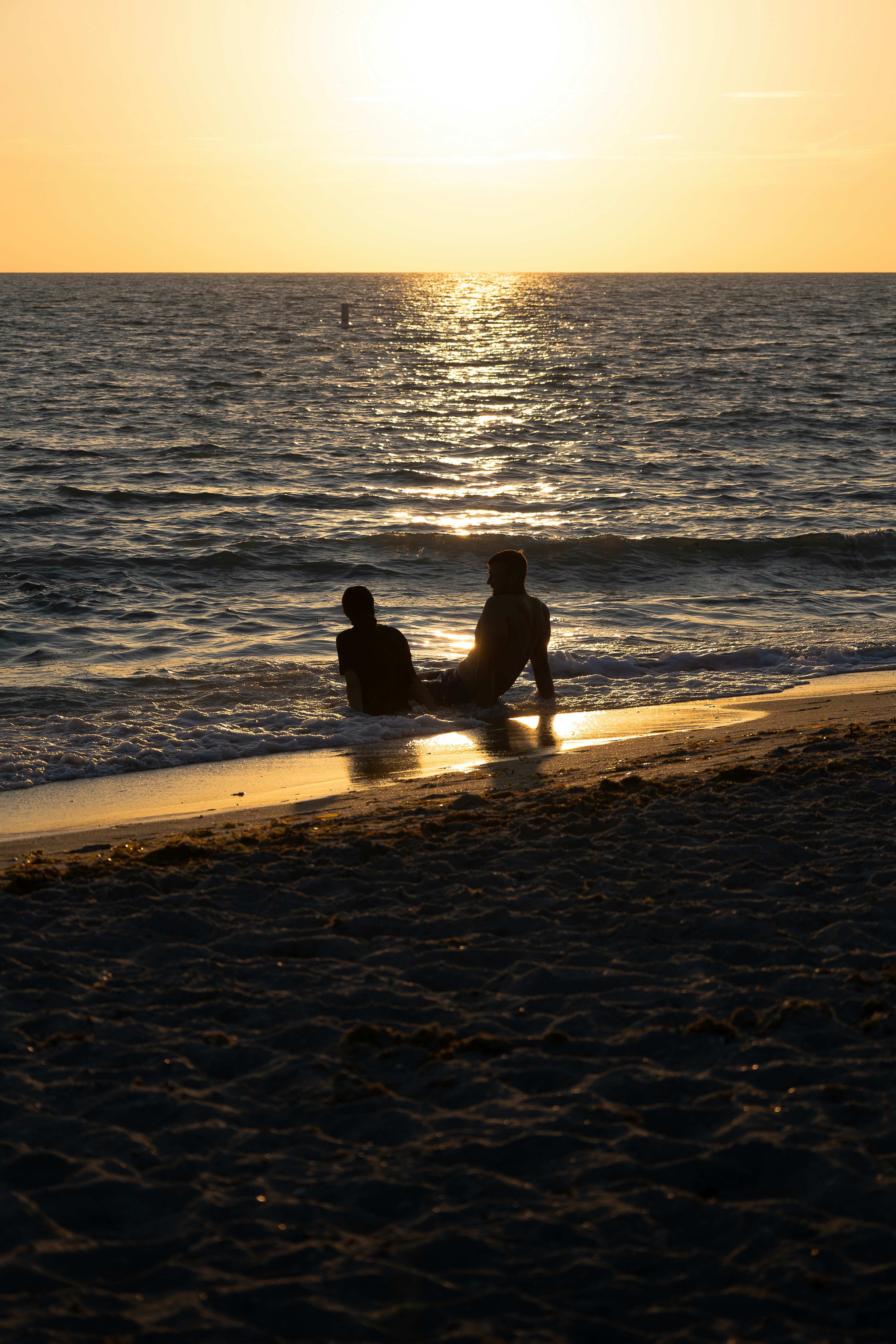 Silhouettes by the Sunset Shore