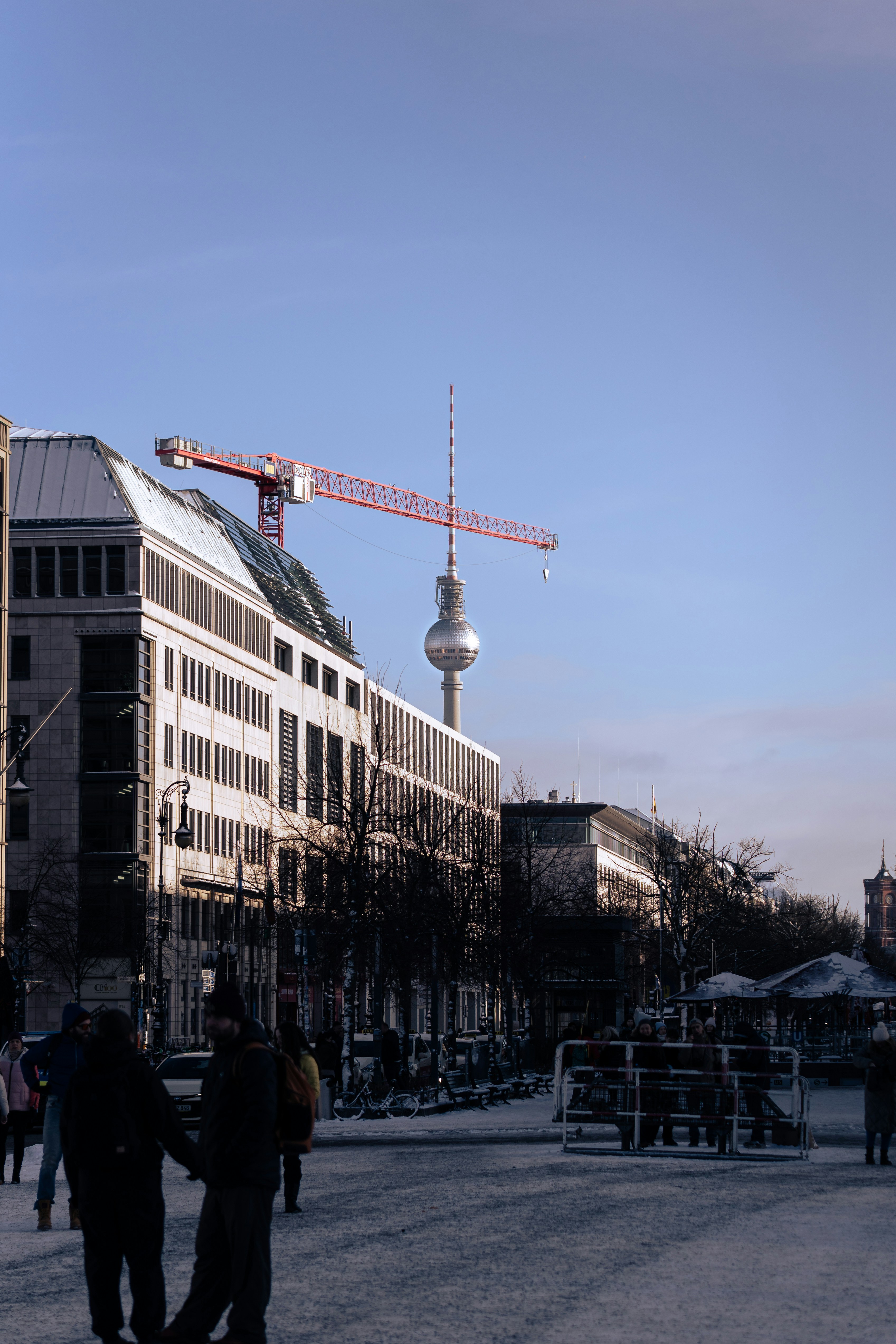 City in the Shadow of a Red Crane