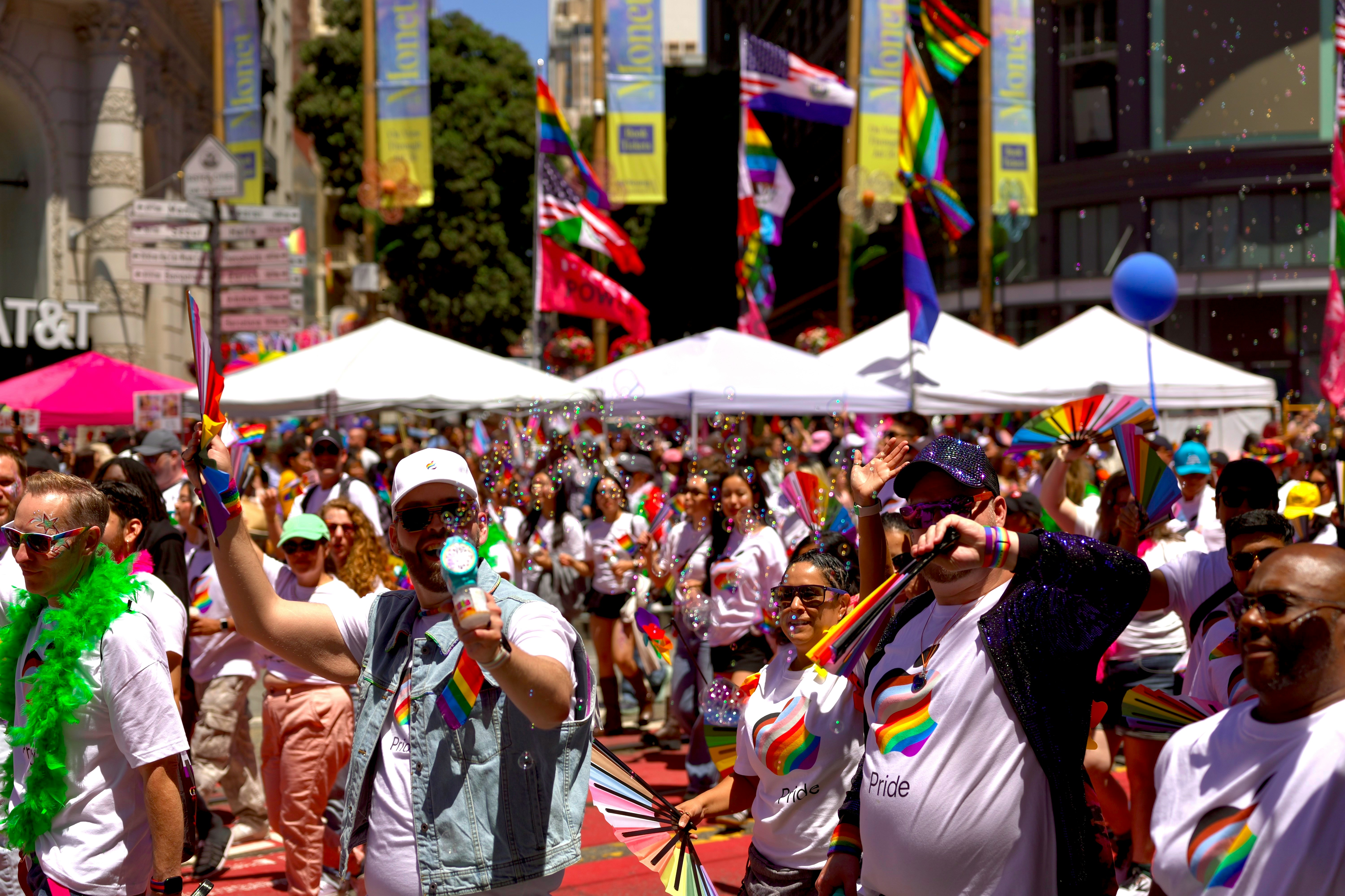 Rainbow Pride Parade: A Sea of Faces and Colorful Flags
