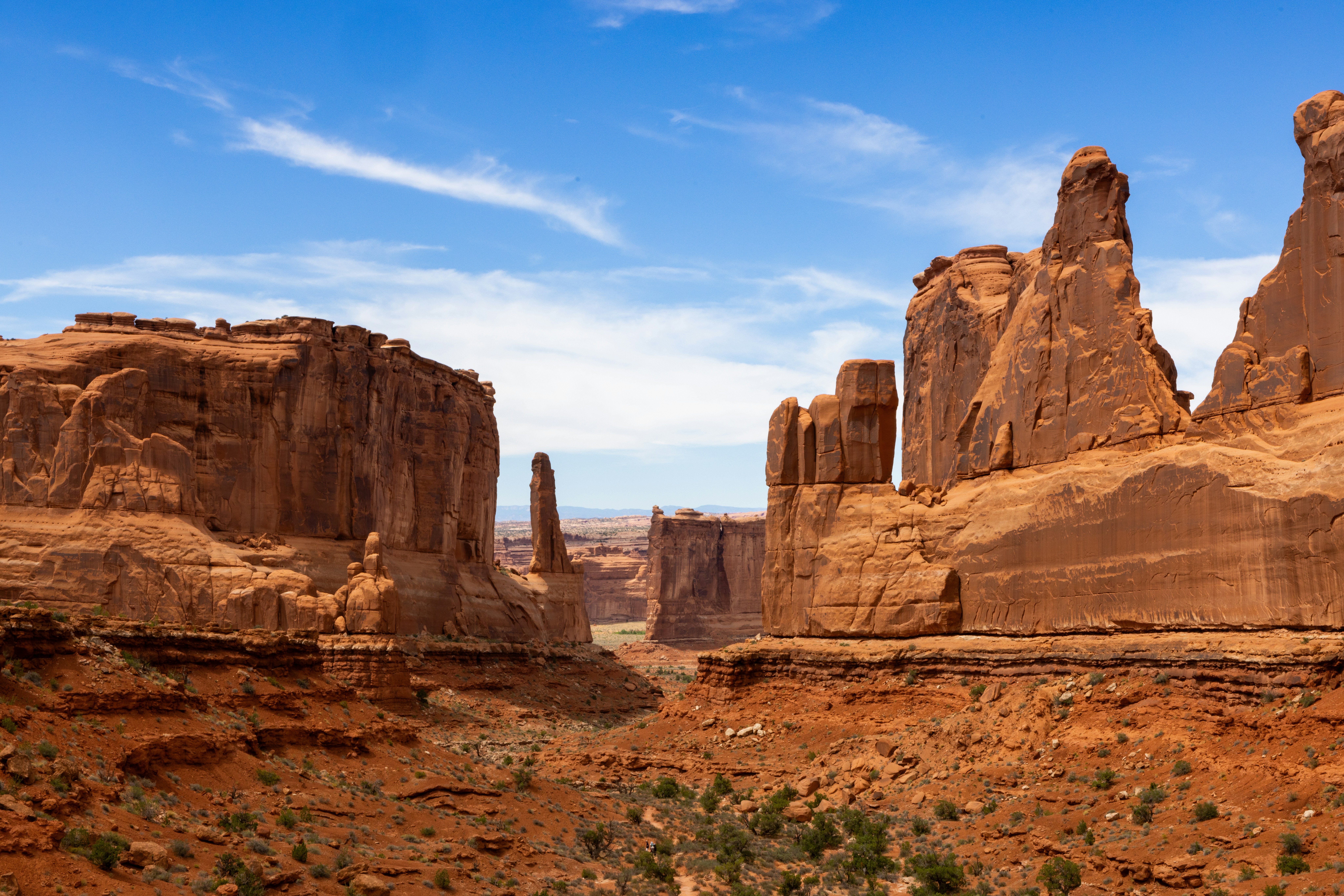 Desert Monument: Red Rock Spires Framed by Open Sky