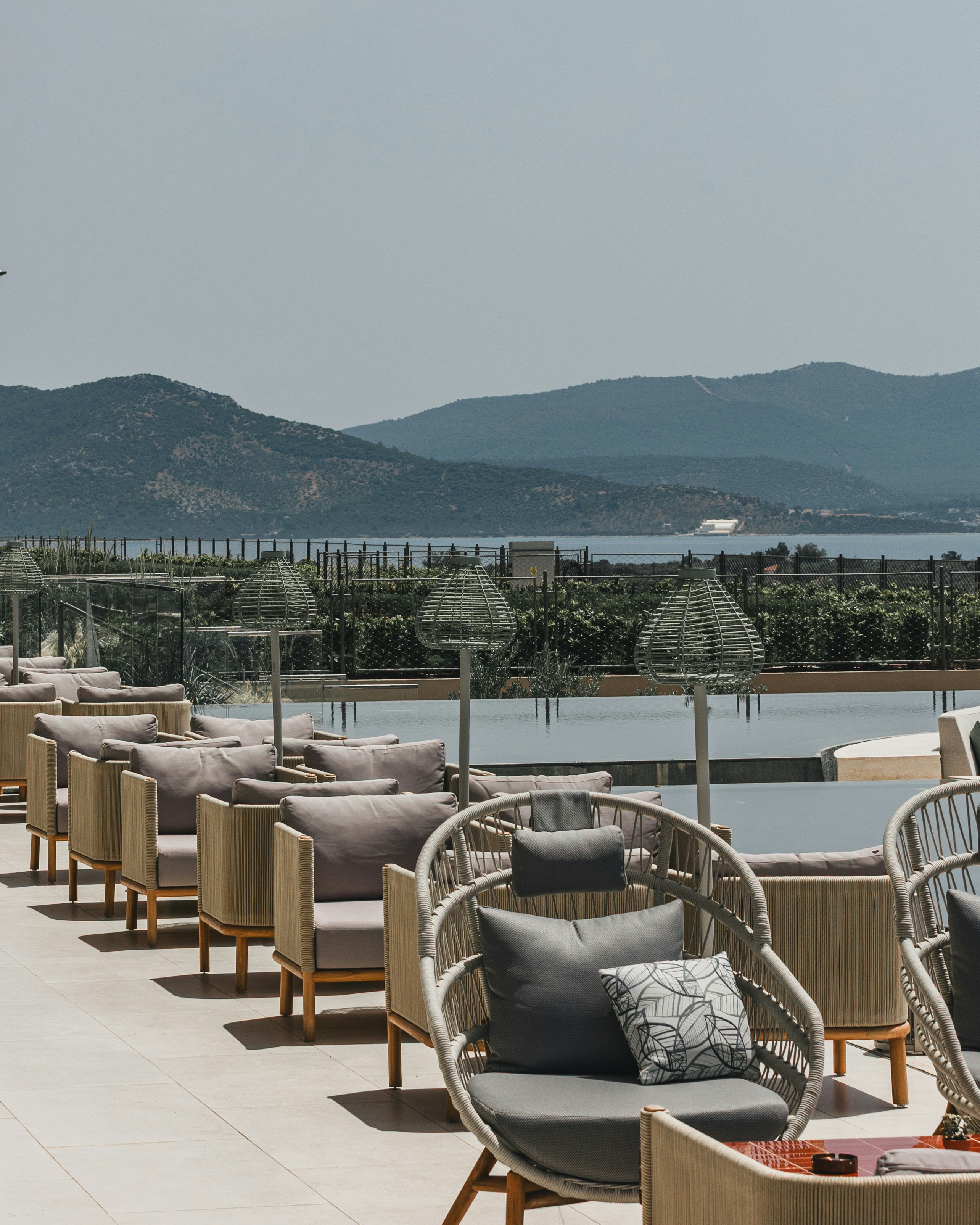 Lounge Steps to a Seaside Terrace under Quiet Blue Skies