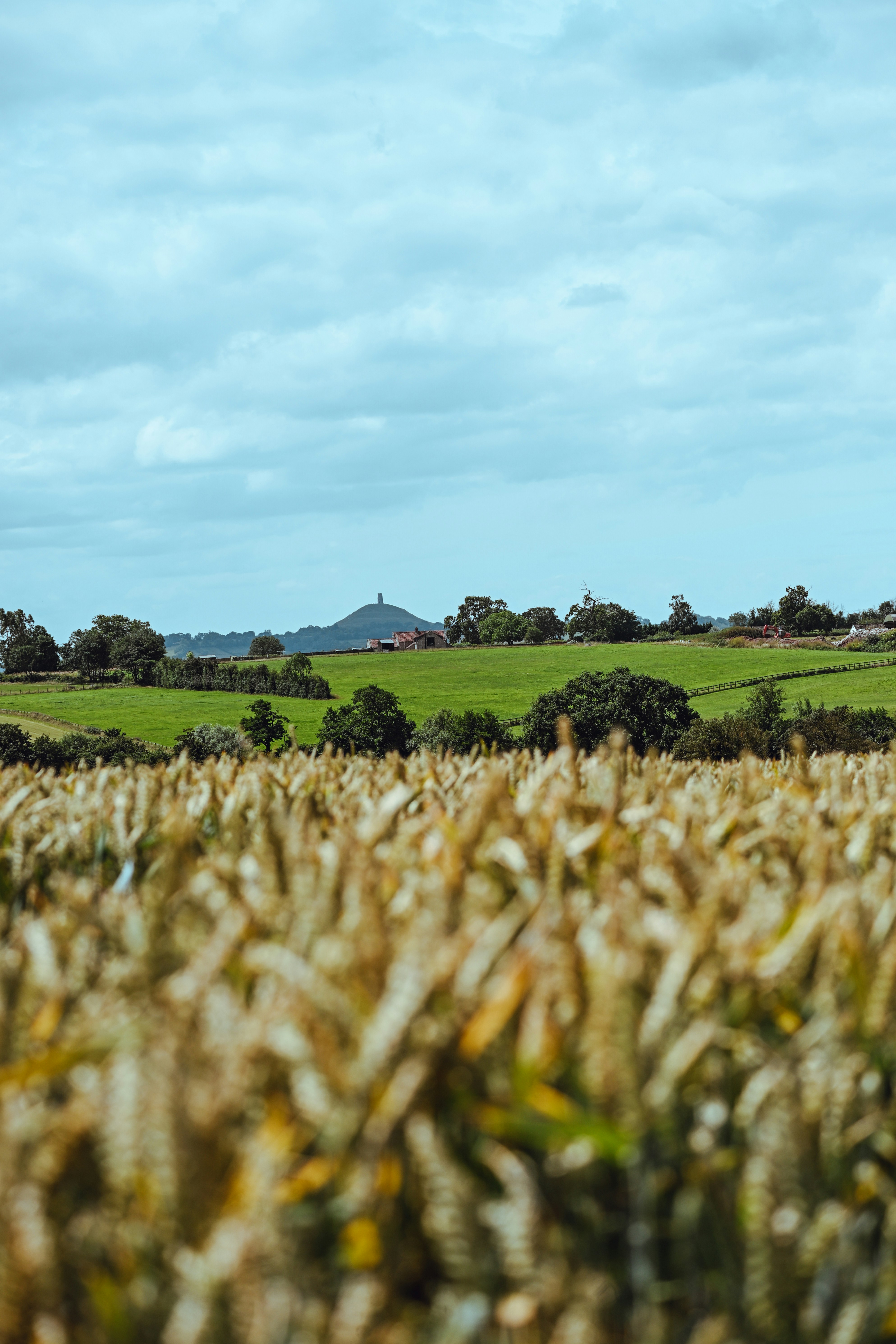 Distant Hilltop Silo: A Quiet Horizon Over Golden Fields