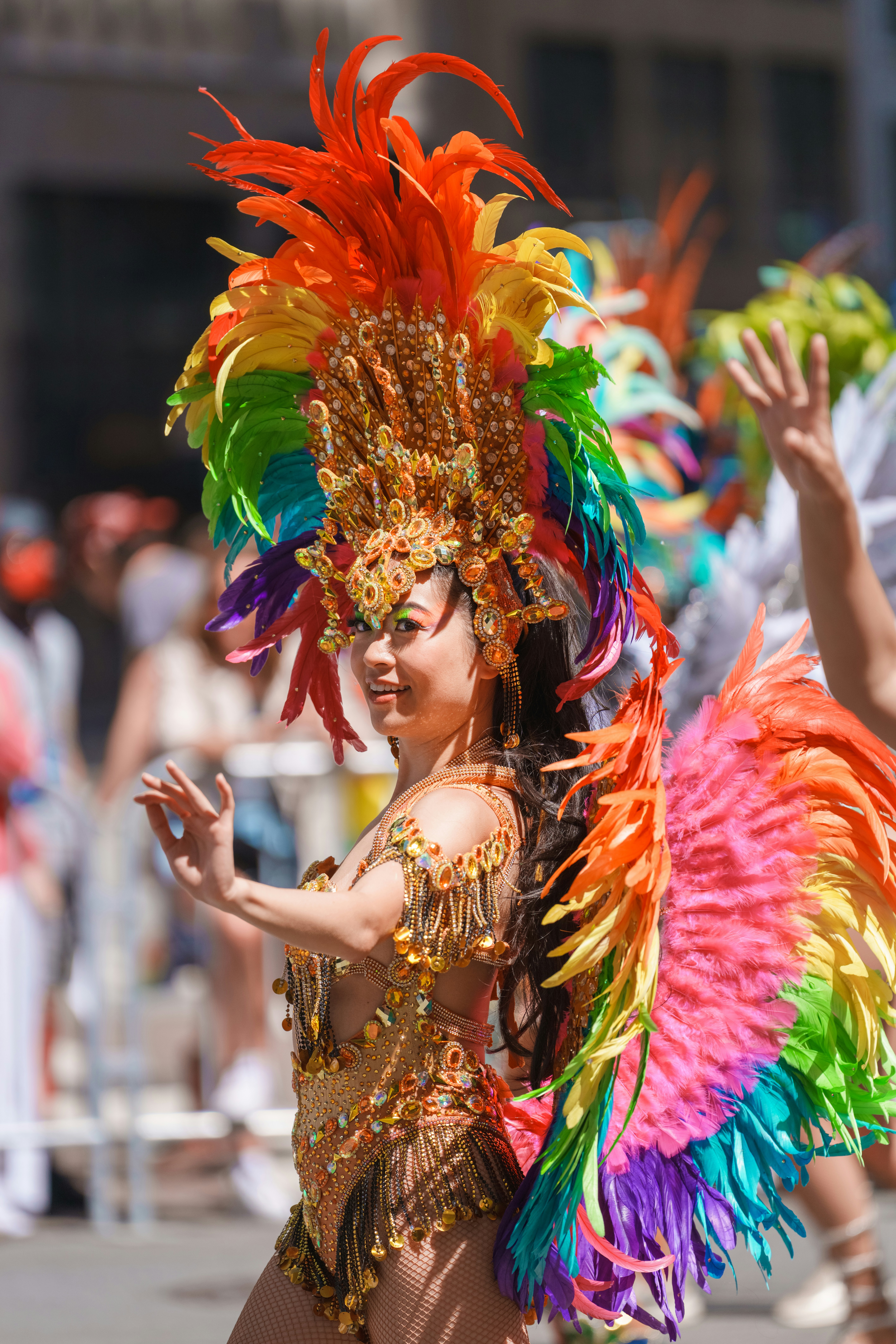Feathered Fiesta: Carnaval Headdress in Motion