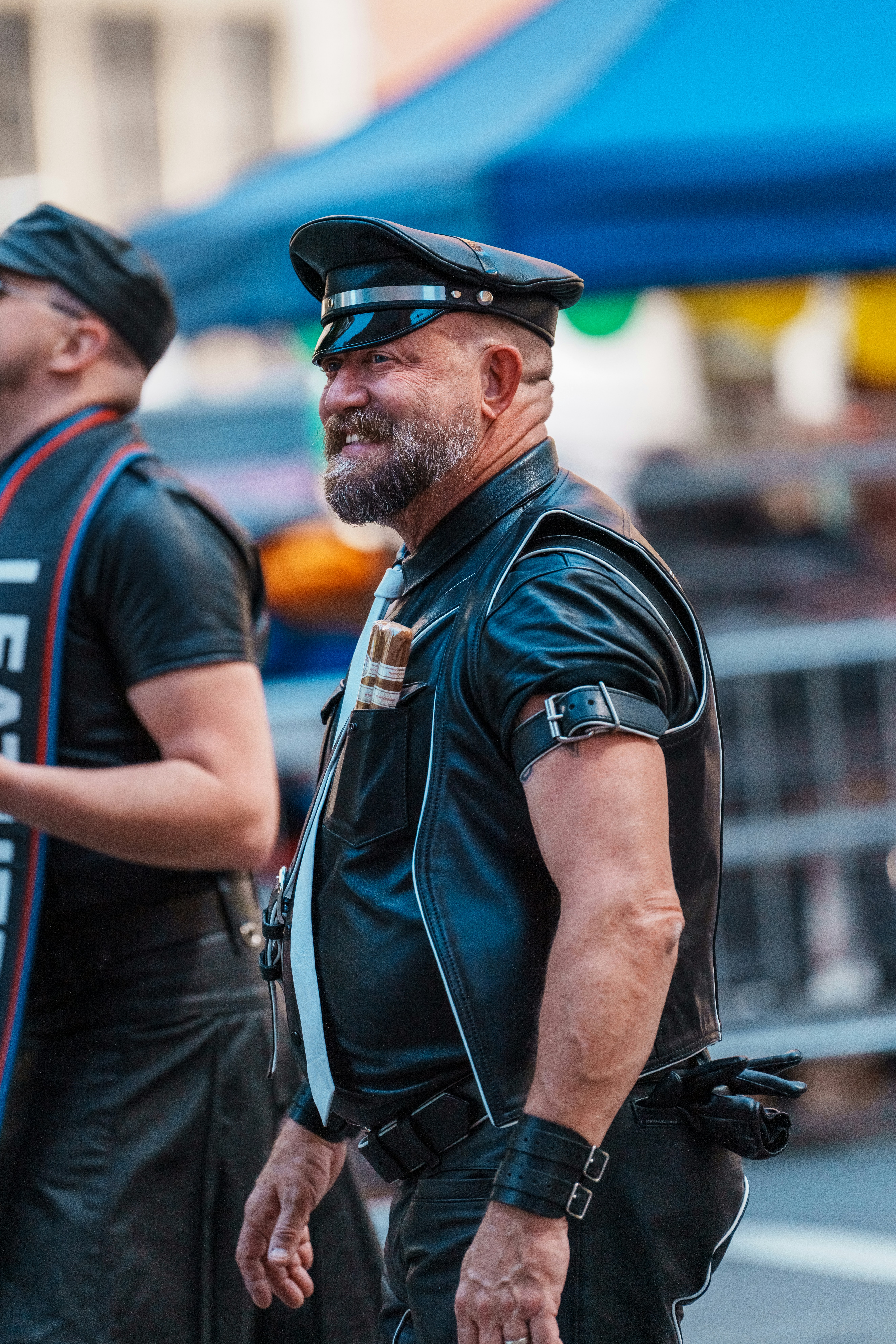 Leather-clad pride: a veteran officer at the parade