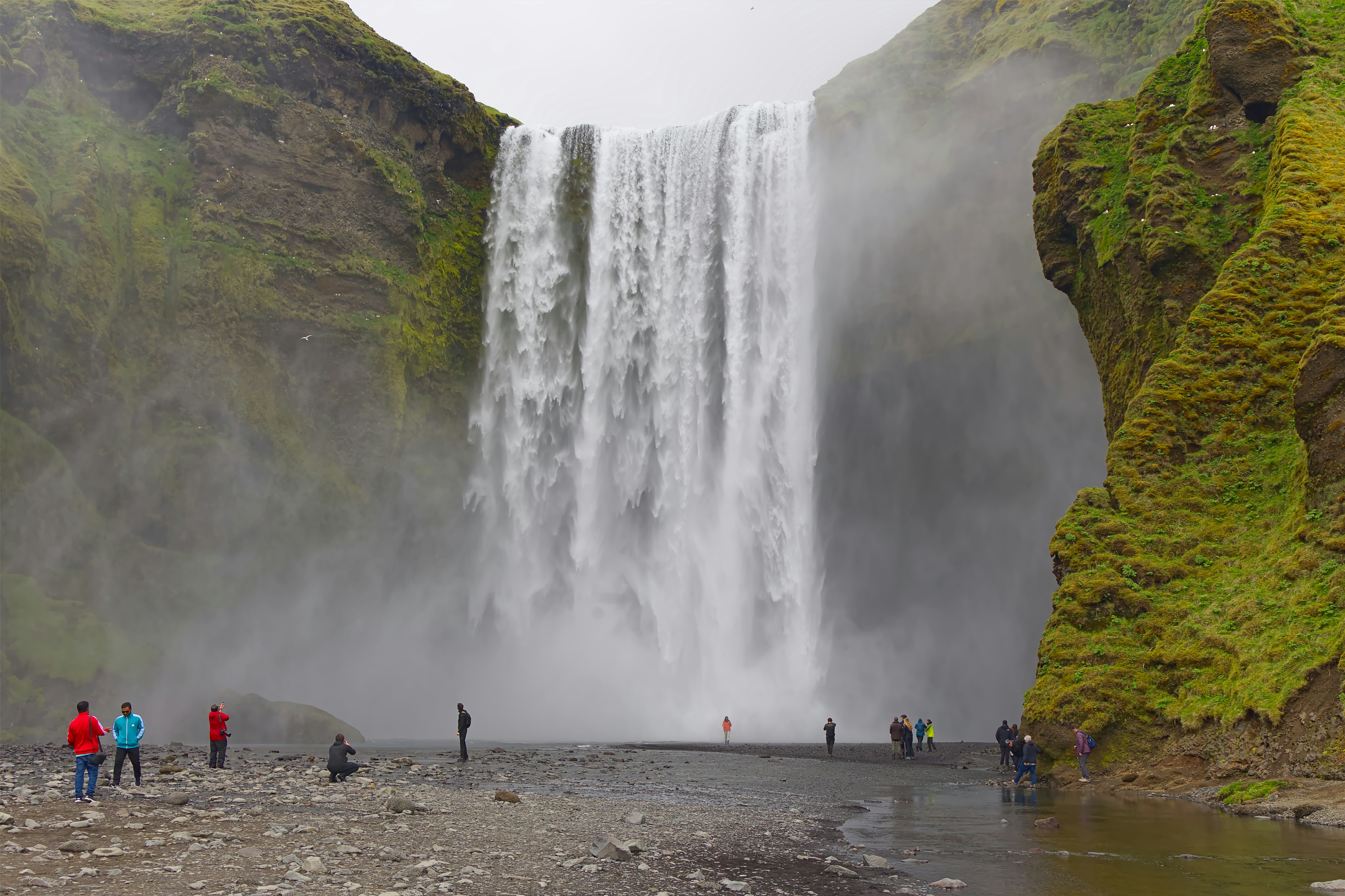 Icelandic Cascade Under Clover-gray Skies