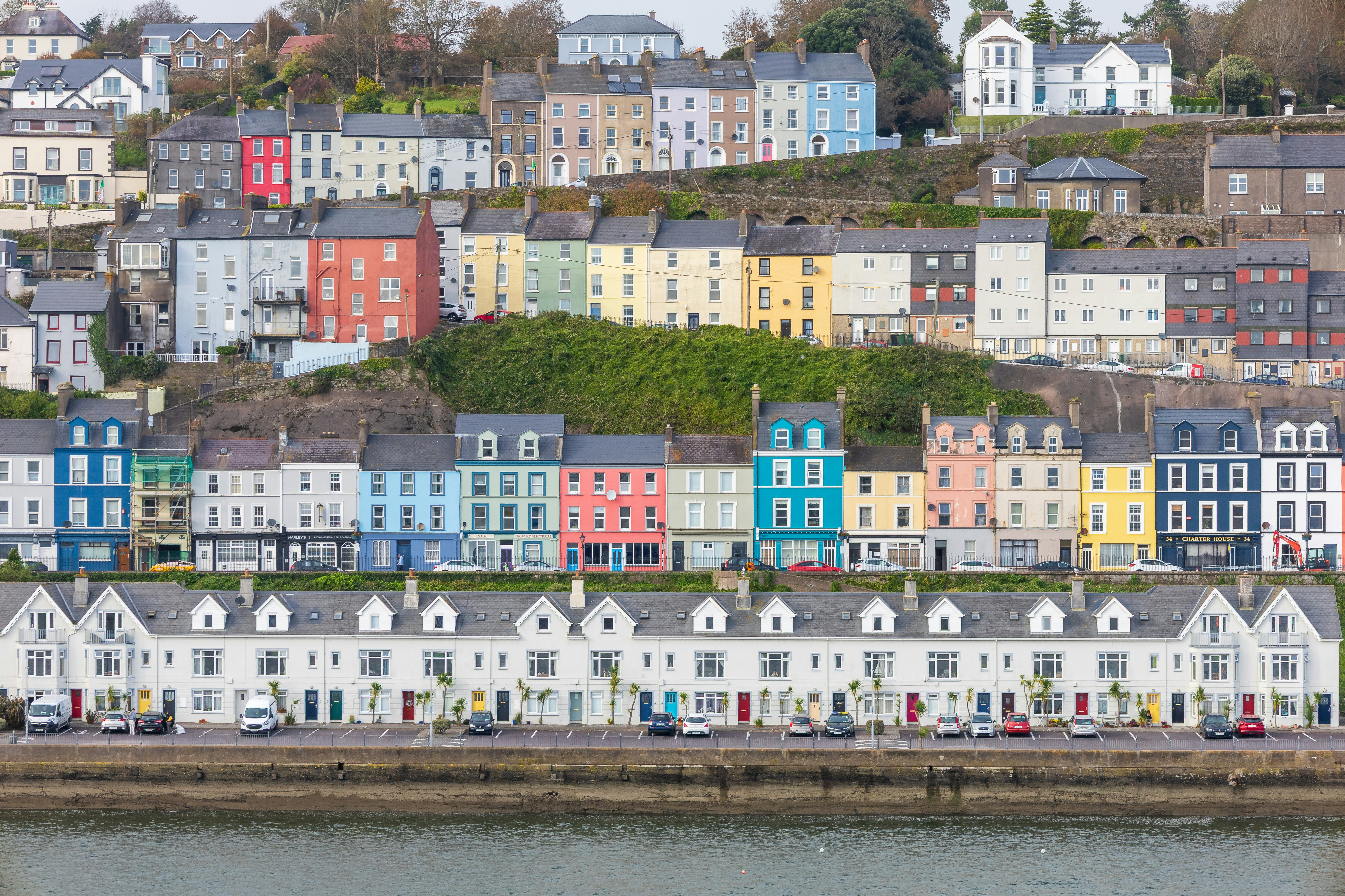 Cascade of Color: Row Houses Along the Seashore