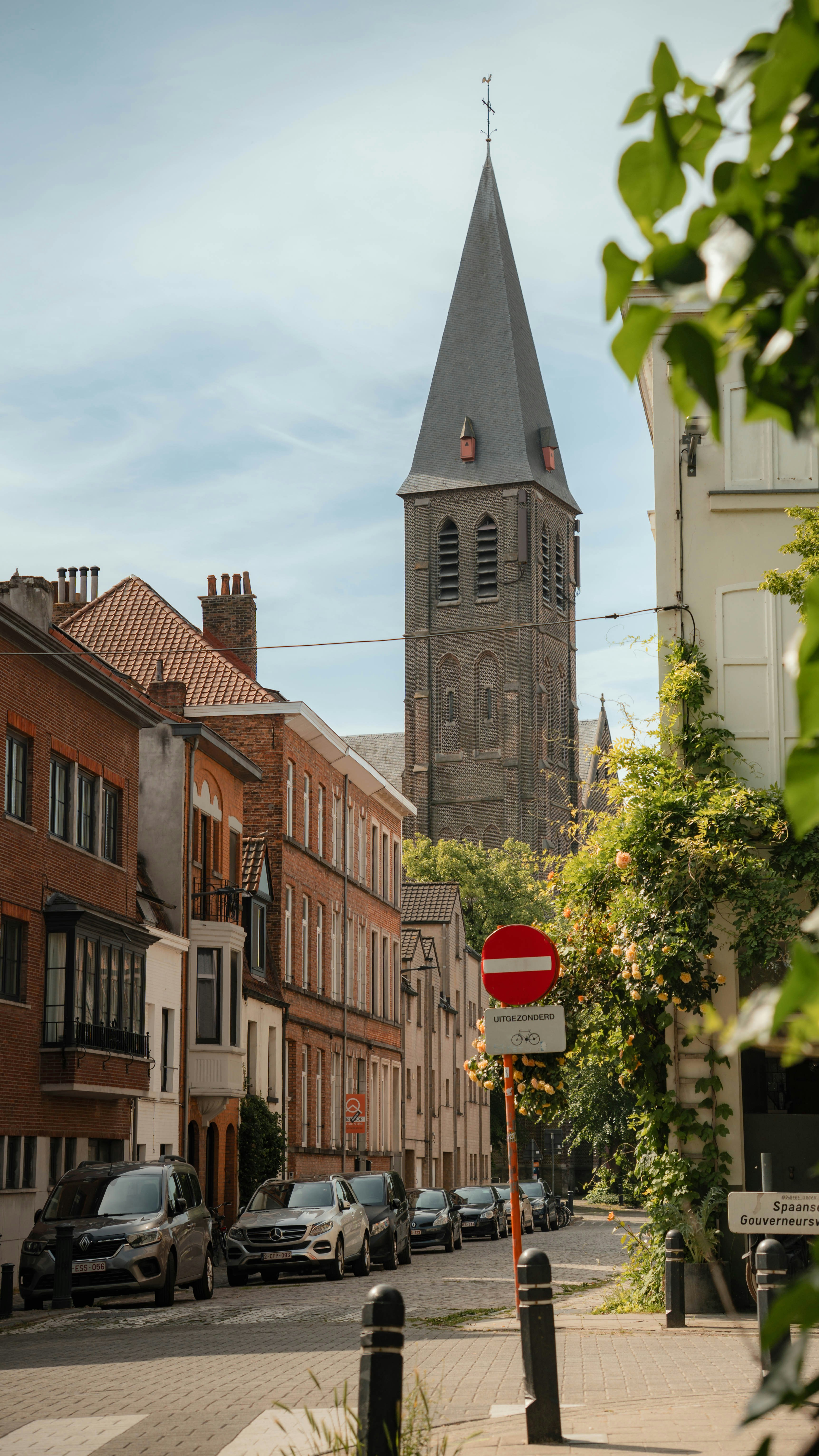 Stairway to the Bell Tower: A Quiet Flemish Street