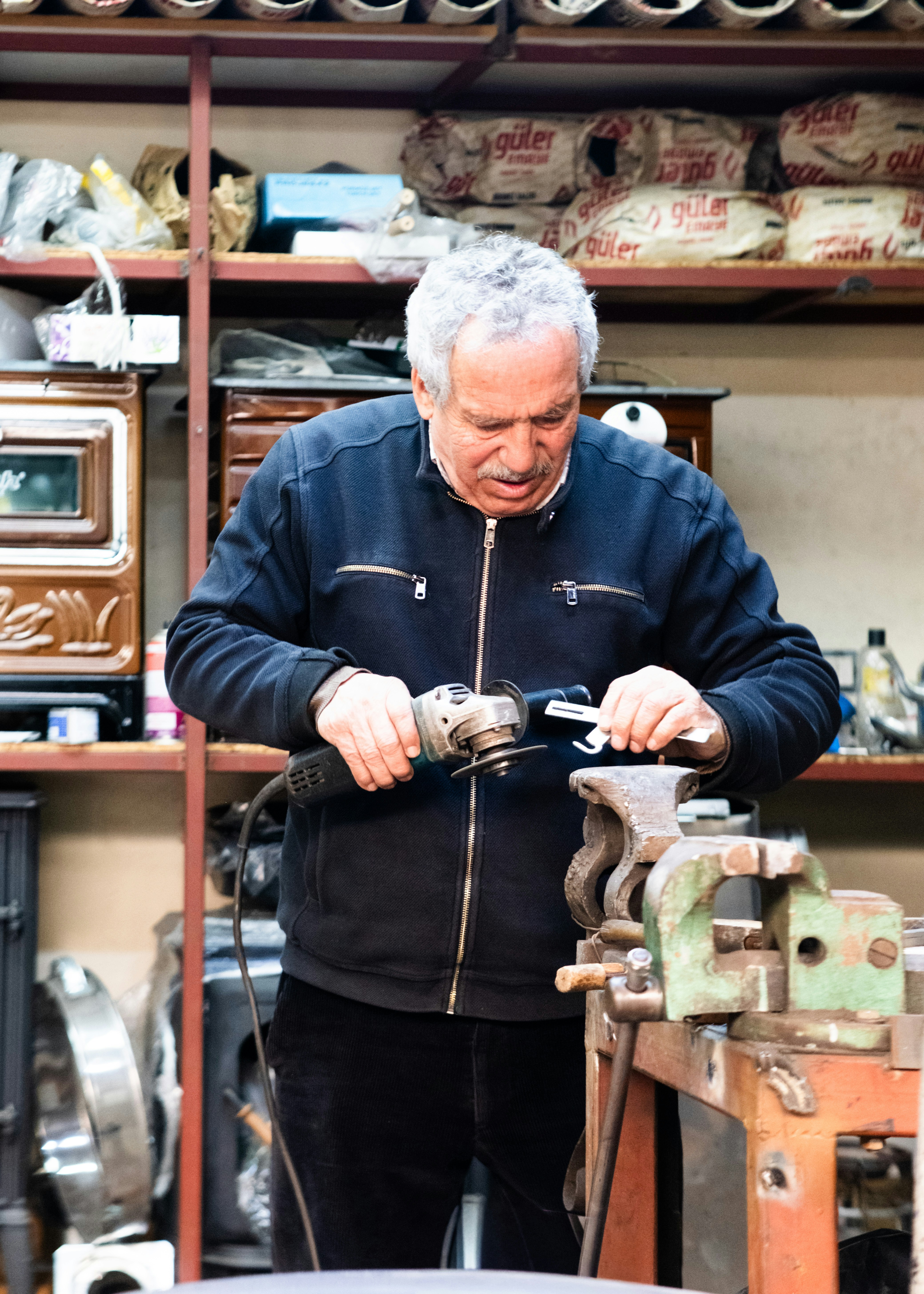 Hands in Focus: A Craftsman at Work in the Workshop