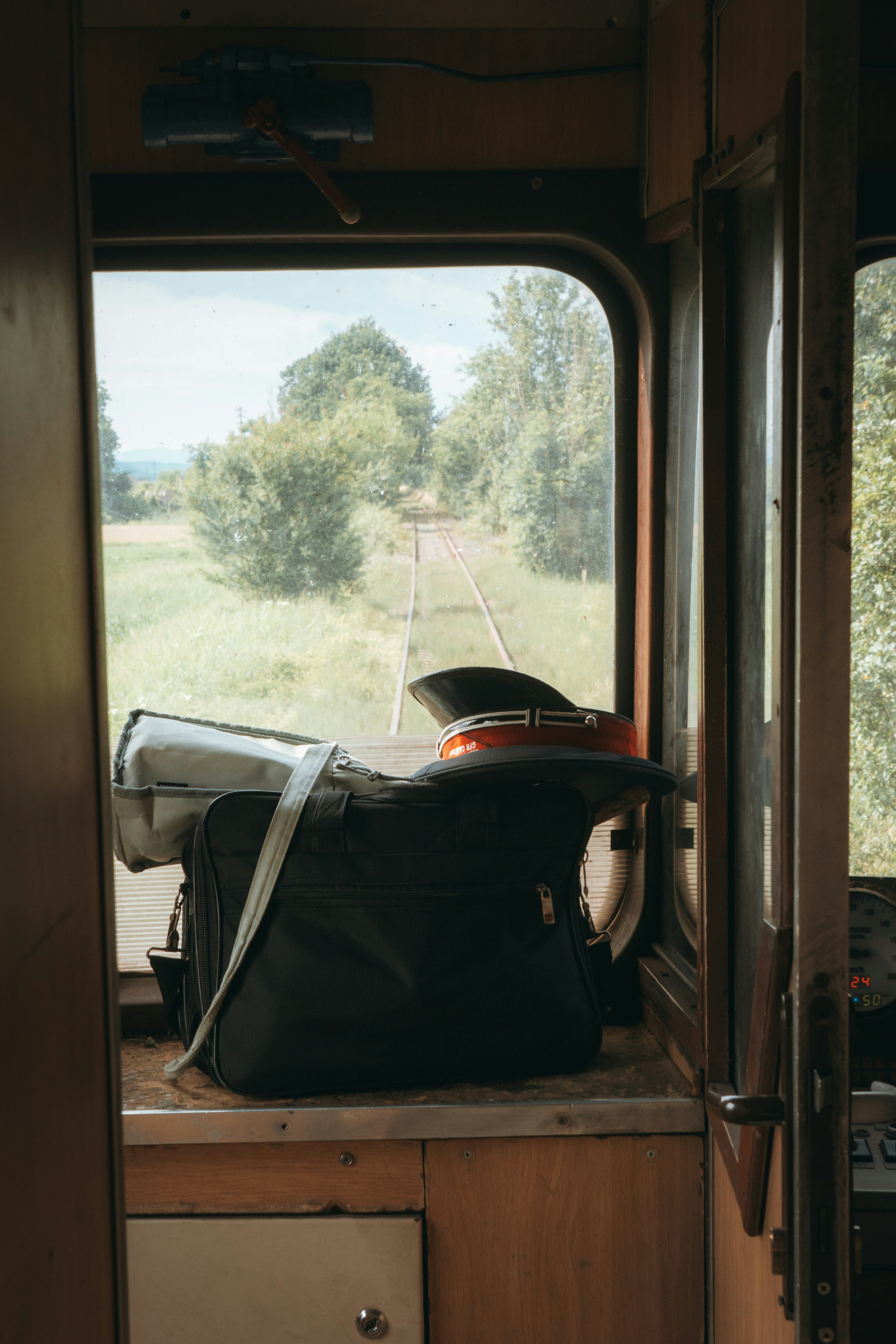 Cab View Down the Tracks: A Quiet Journey Through the Window